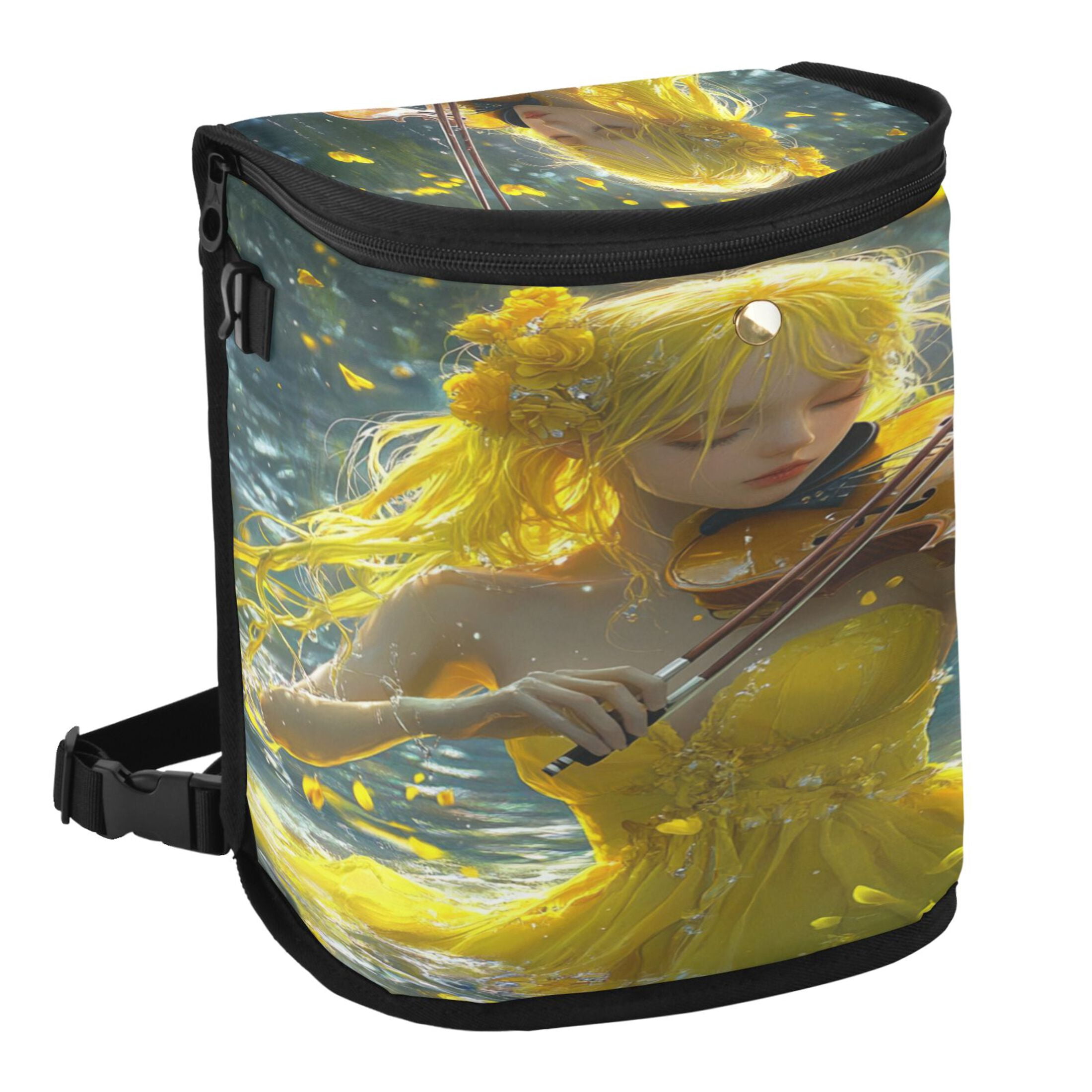 Qxltty Lass Playing Violin on The Water Car Trash Can with Lid Vehicle ...