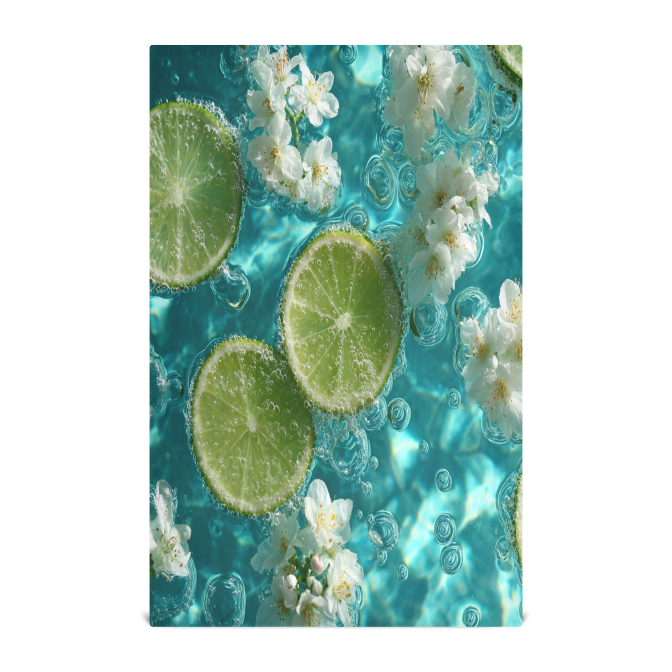 Qxltty Lemon White Flower Kitchen Towels 28 x 18 Inch Set of 6 Soft ...