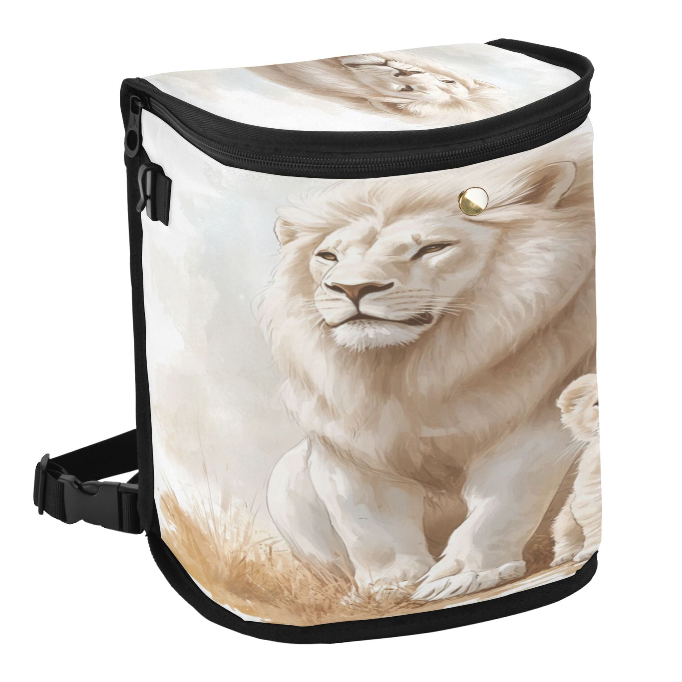 Qxltty Lion and Its Cub Car Trash Can with Lid Vehicle Backseat Hanging ...