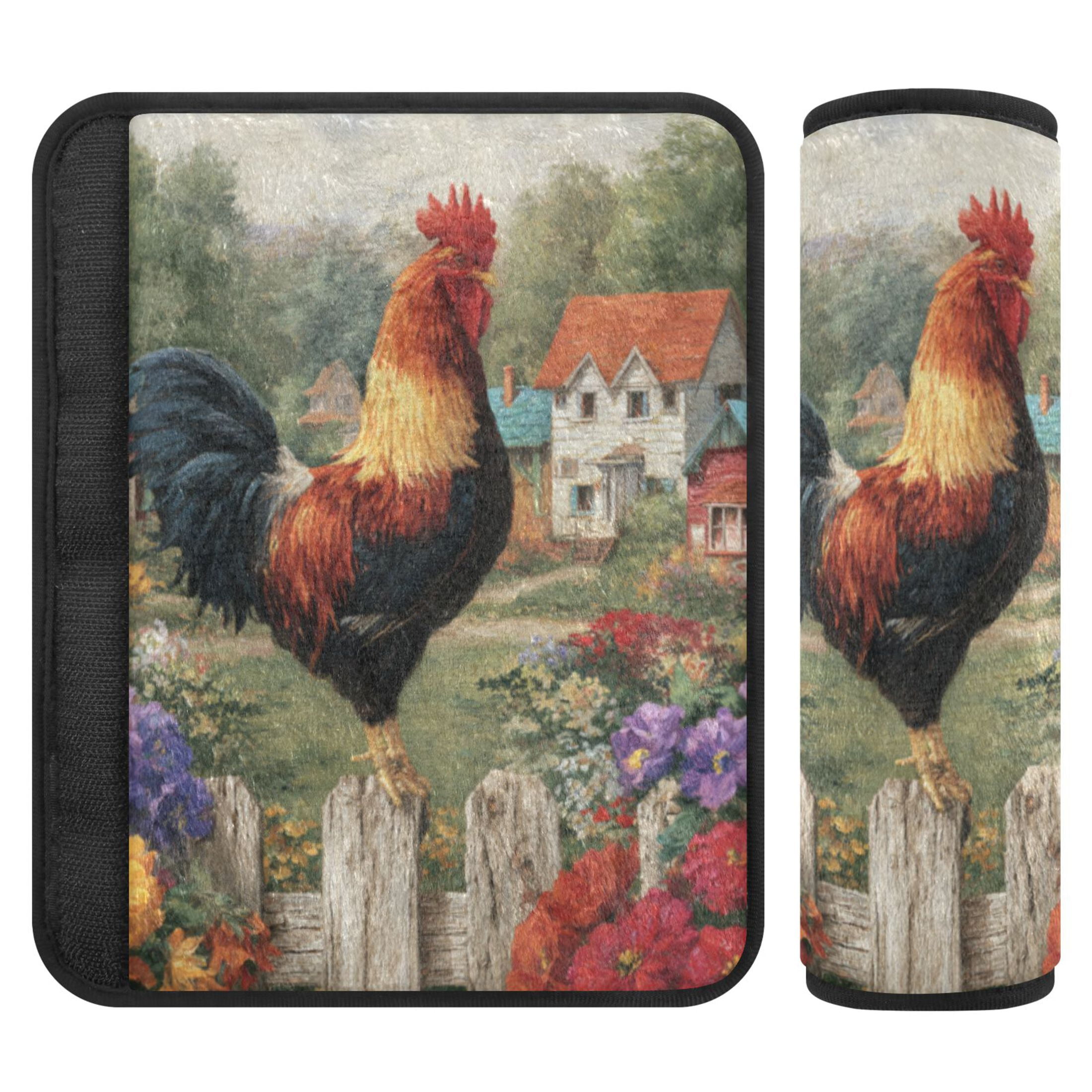 Qxltty Majestic Rooster Car Seat Strap Pads are Soft and Snug Fitting ...