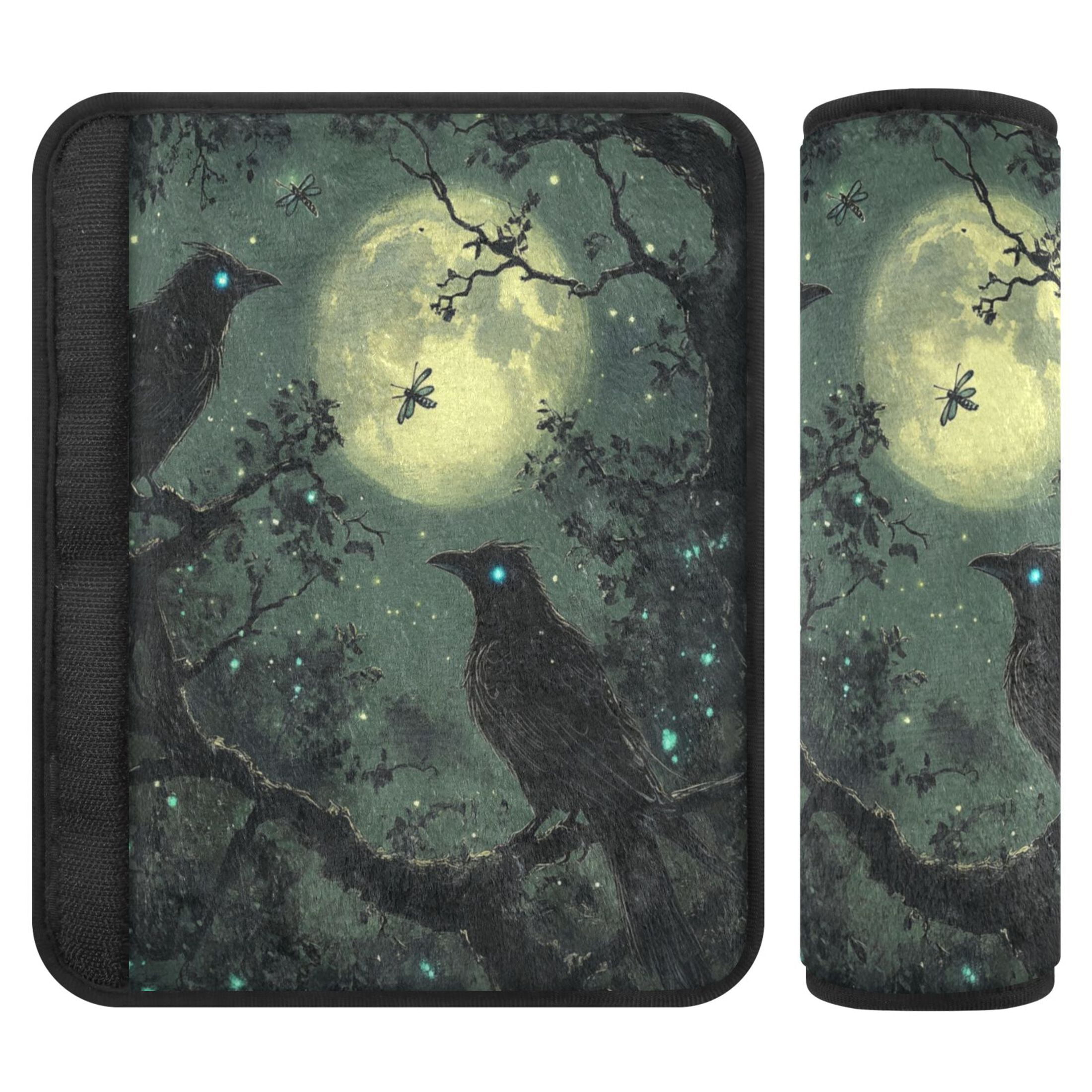 Qxltty Midnight Dark Crow Car Seat Strap Pads are Soft and Snug Fitting ...