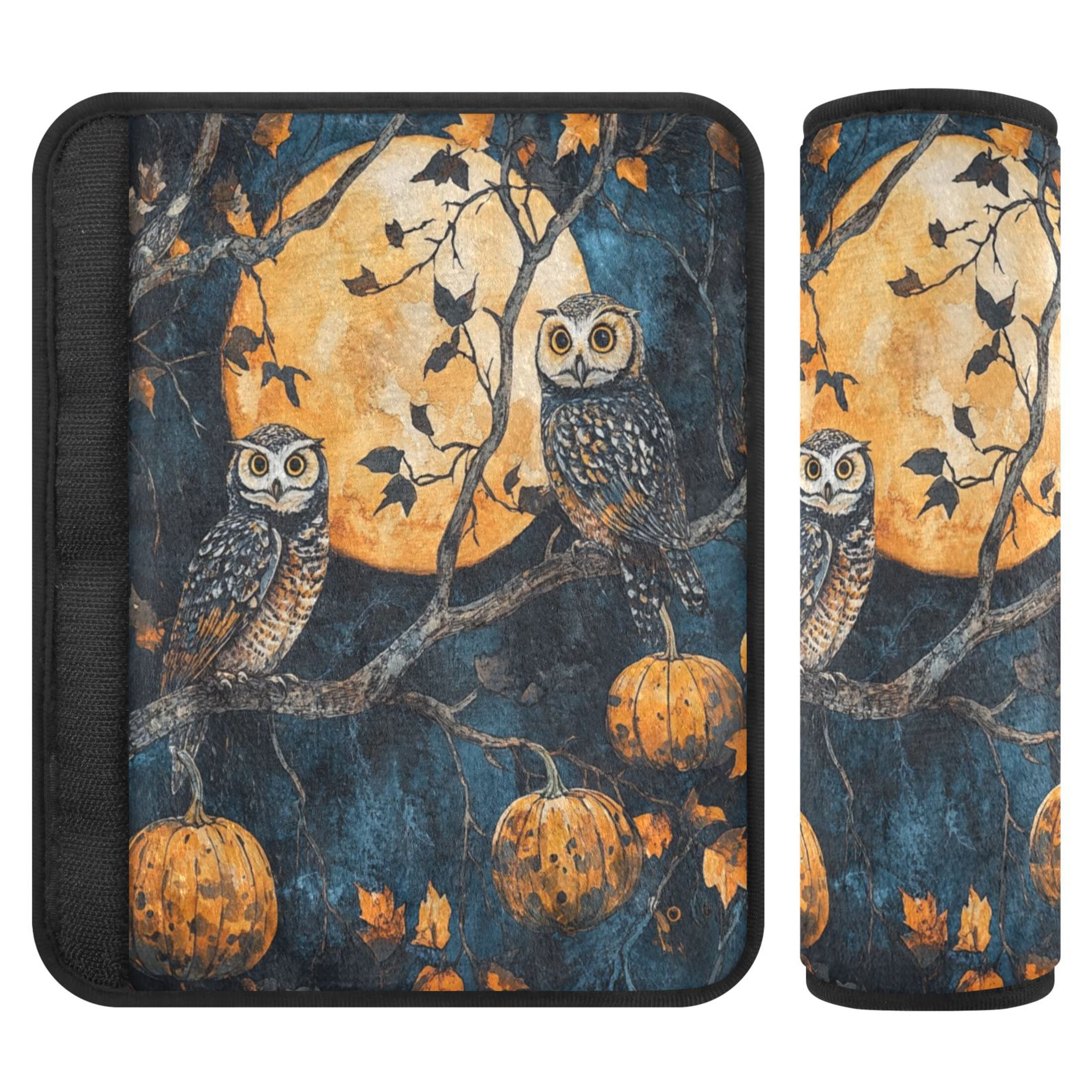 Qxltty Midnight Owls Car Seat Strap Pads are Soft and Snug Fitting for ...