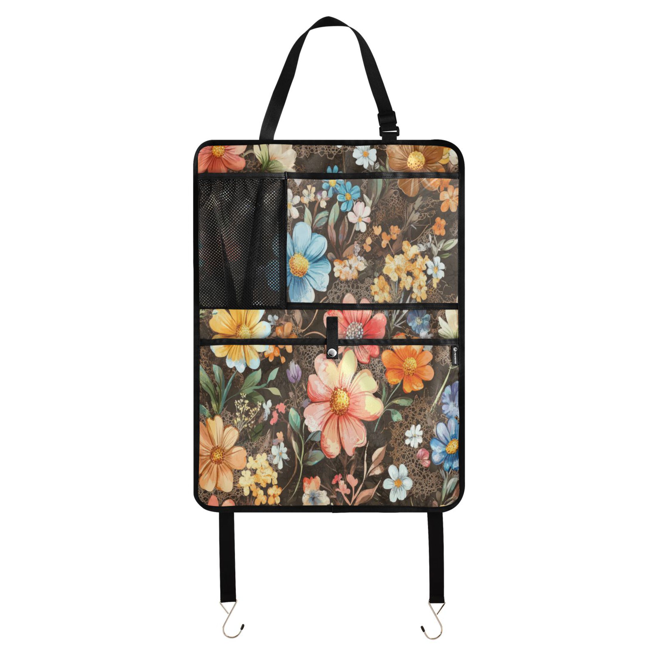 Qxltty Moebius Flowers Pattern Car Seat Back Protectors 2 pack with 3 ...