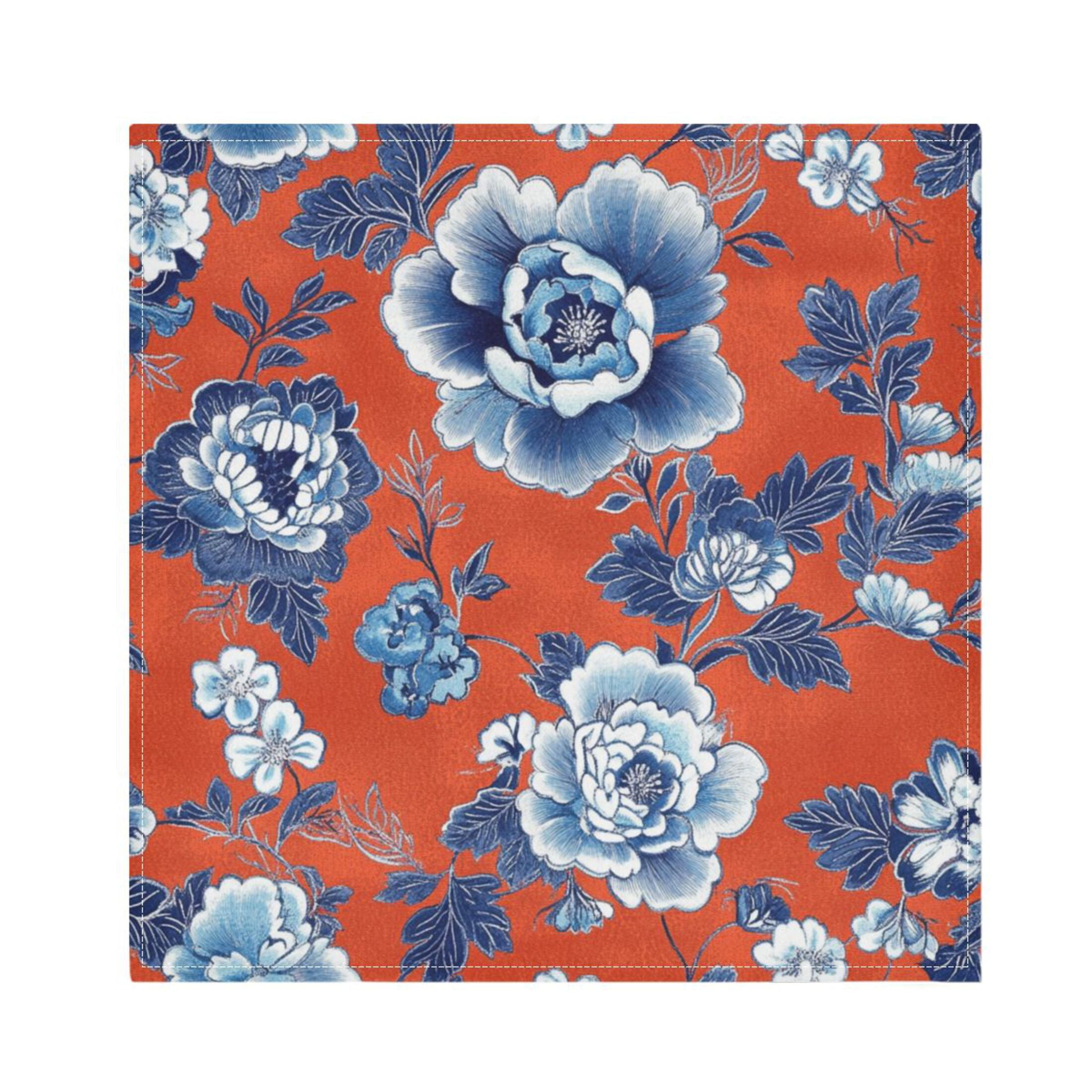 Qxltty Navy Blue Porcelain Flower Pattern Napkins 20×20in Perfect for ...