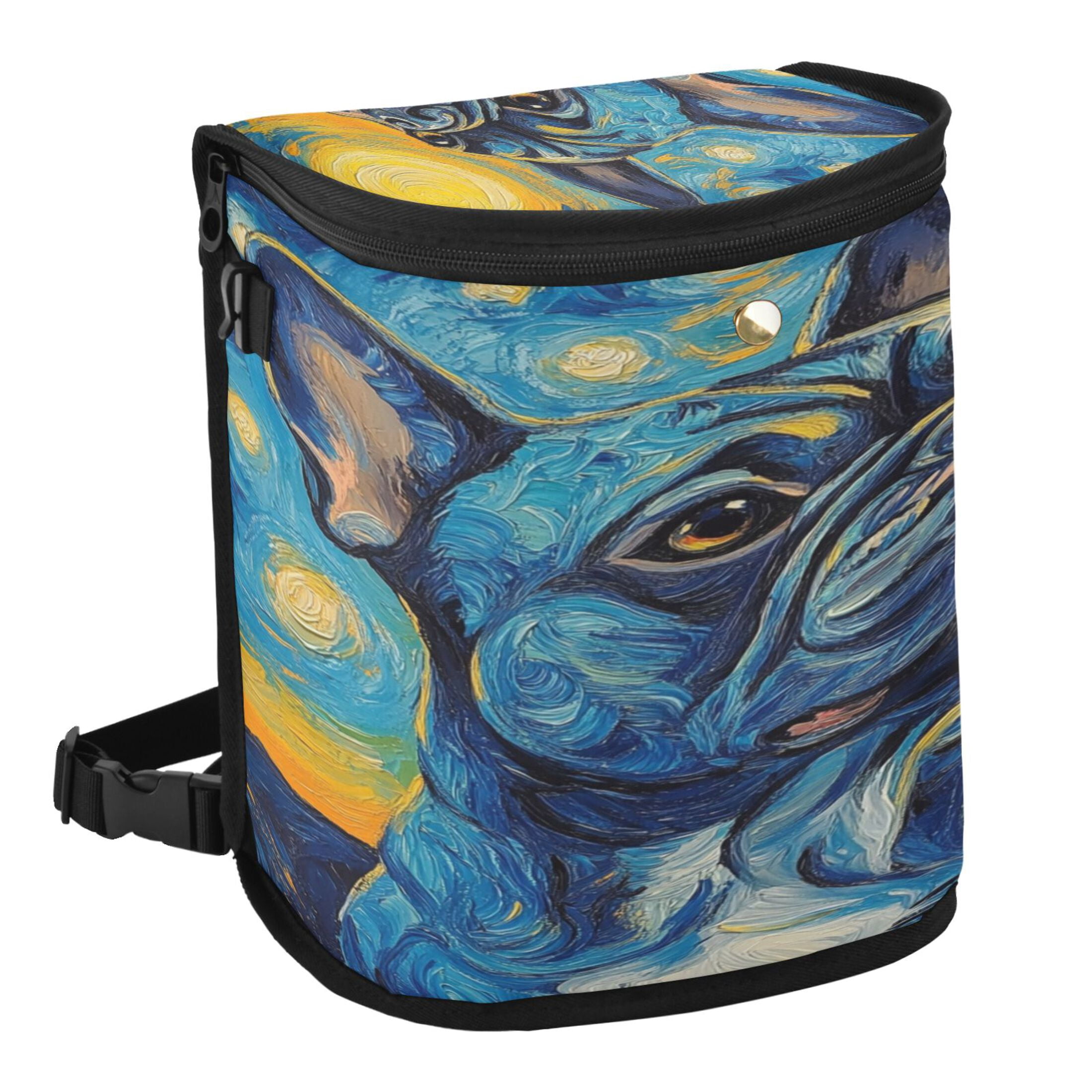 Qxltty Oil Painting Styles Bulldog Car Trash Can with Lid Vehicle ...