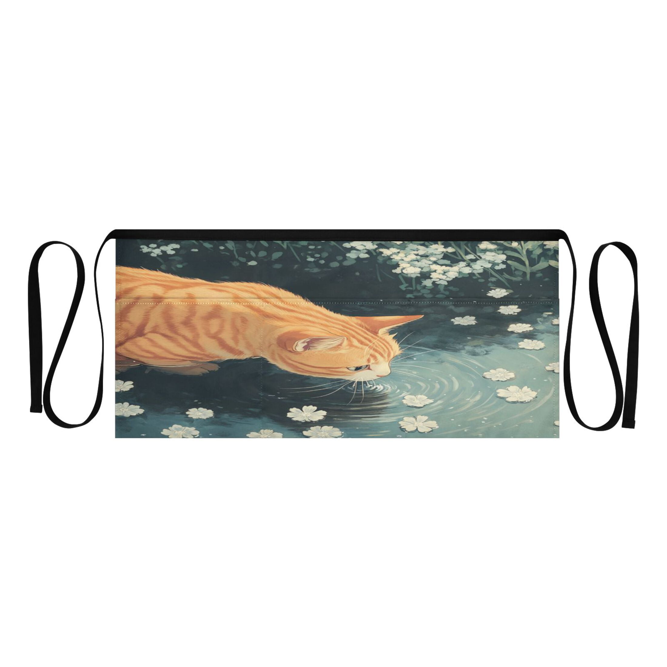 Qxltty Orange Cat Kitchen Cooking Apron for Women Men with Pockets ...