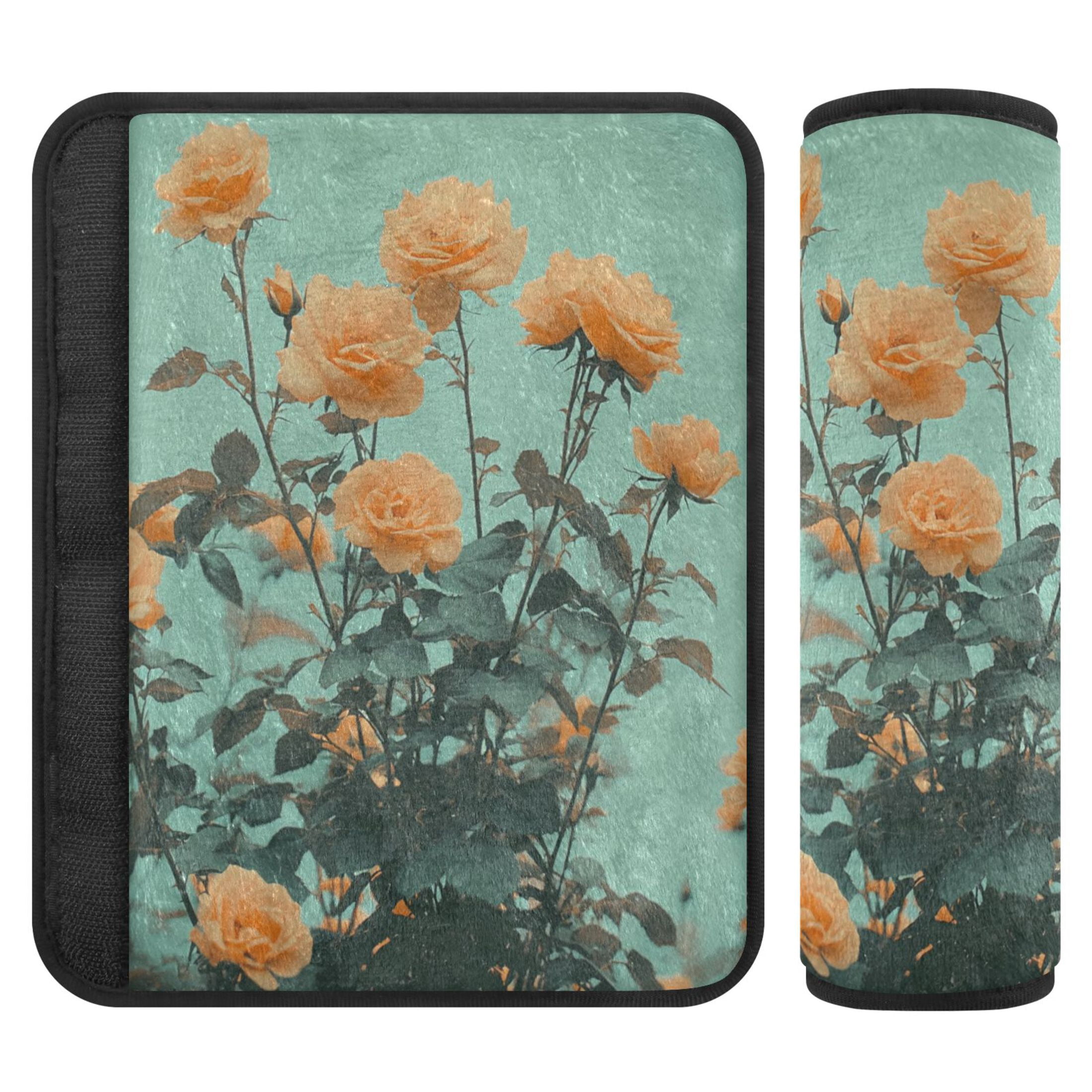 Qxltty Orange Roses Car Seat Strap Pads are Soft and Snug Fitting for ...