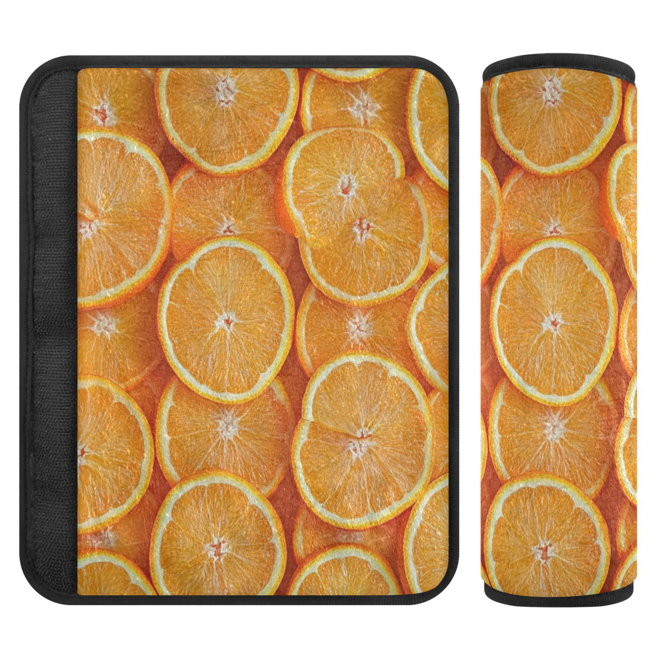 Qxltty Oranges Pattern Car Seat Strap Pads are Soft and Snug Fitting ...