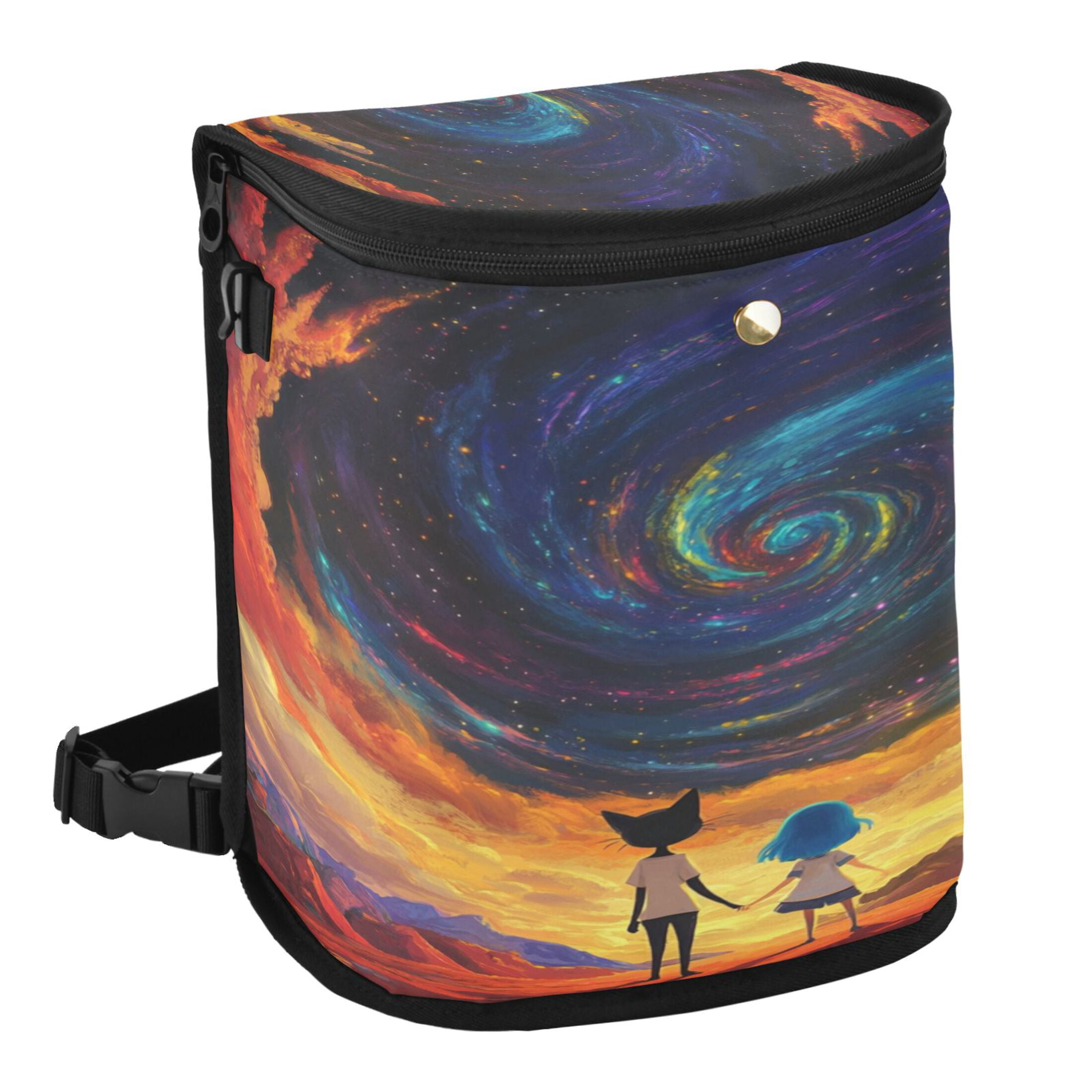 Qxltty Partner Star Gazing Pattern Car Trash Can with Lid Vehicle ...