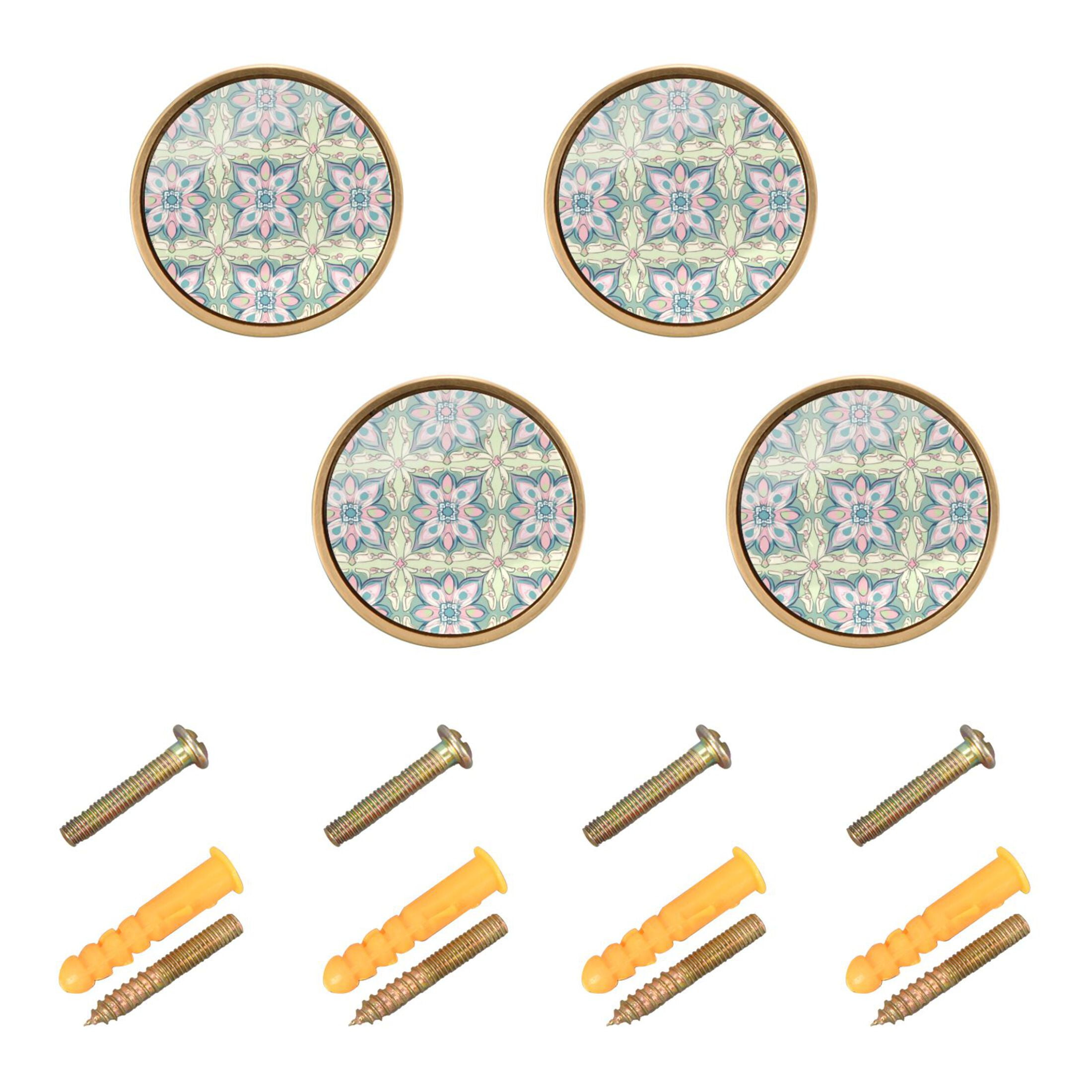 Qxltty Persian Style Motifs Cabinet Knobs Kitchen Drawer Knobs Round ...