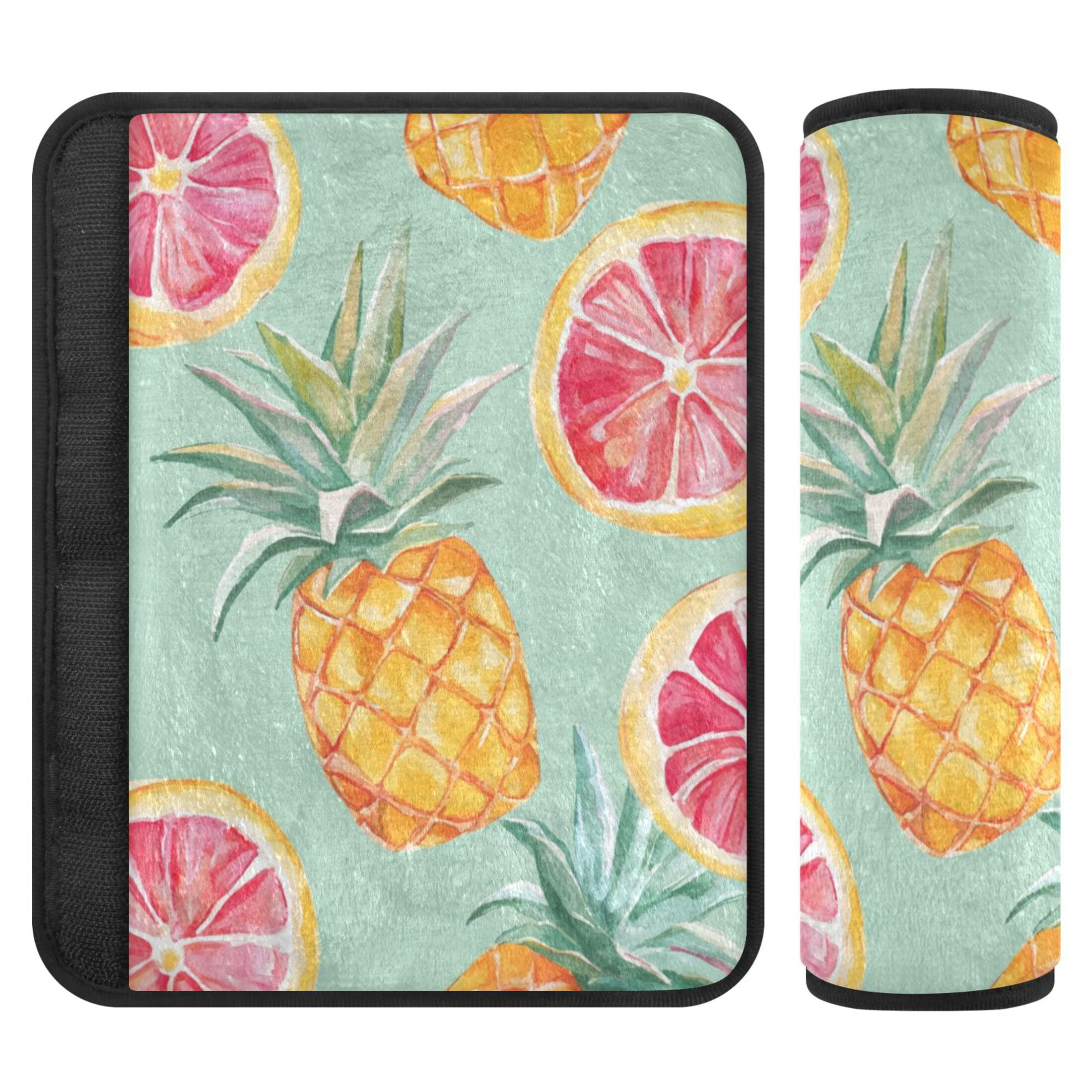 Qxltty Pineapple Blood Orange Car Seat Strap Pads are Soft and Snug ...