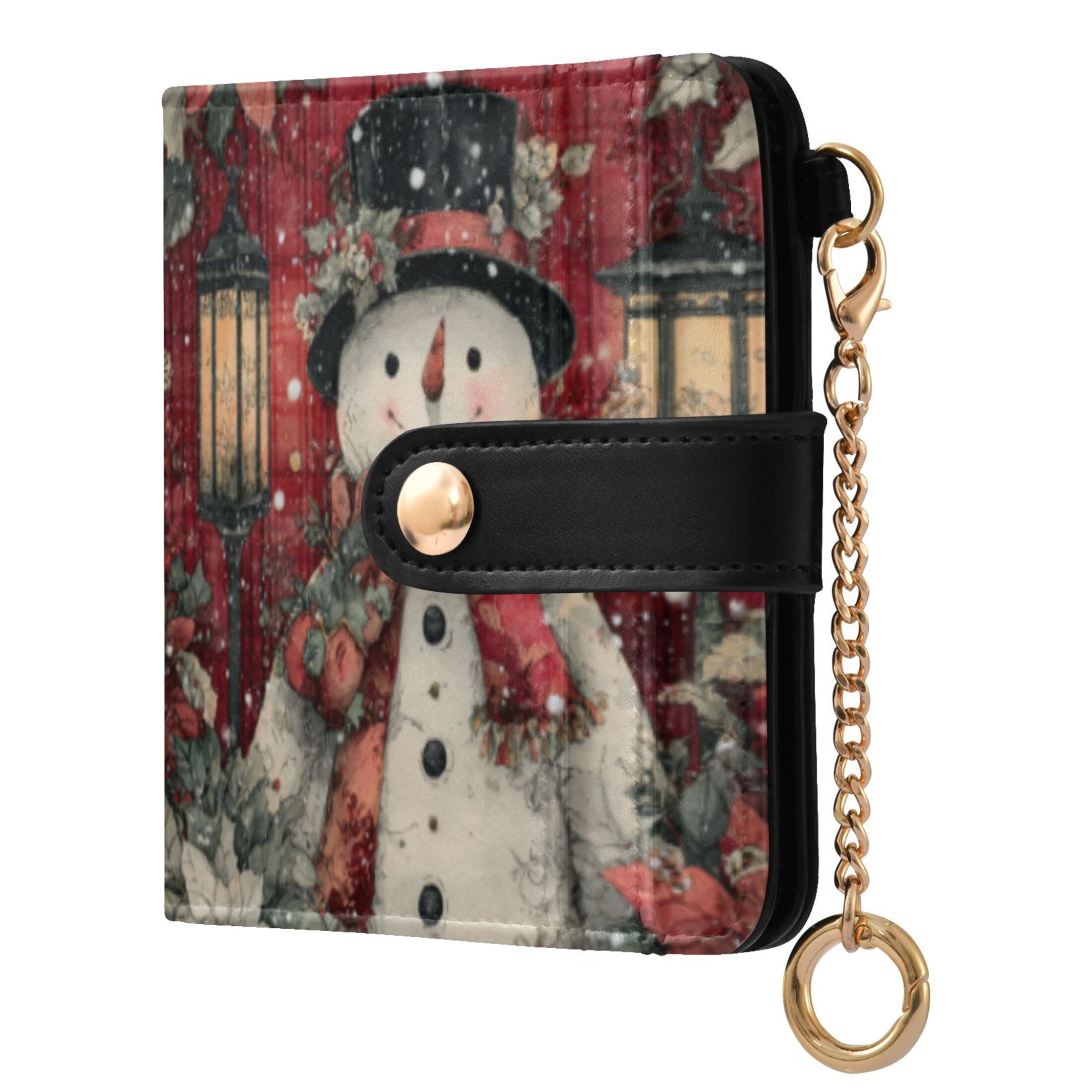 Qxltty Plump Snowman Ladies Wallet Rfid Slim Thin Compact Credit Card ...