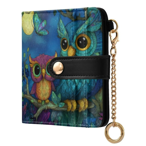 Qxltty Pretty Owl Ladies Wallet Rfid Slim Thin Compact Credit Card ...