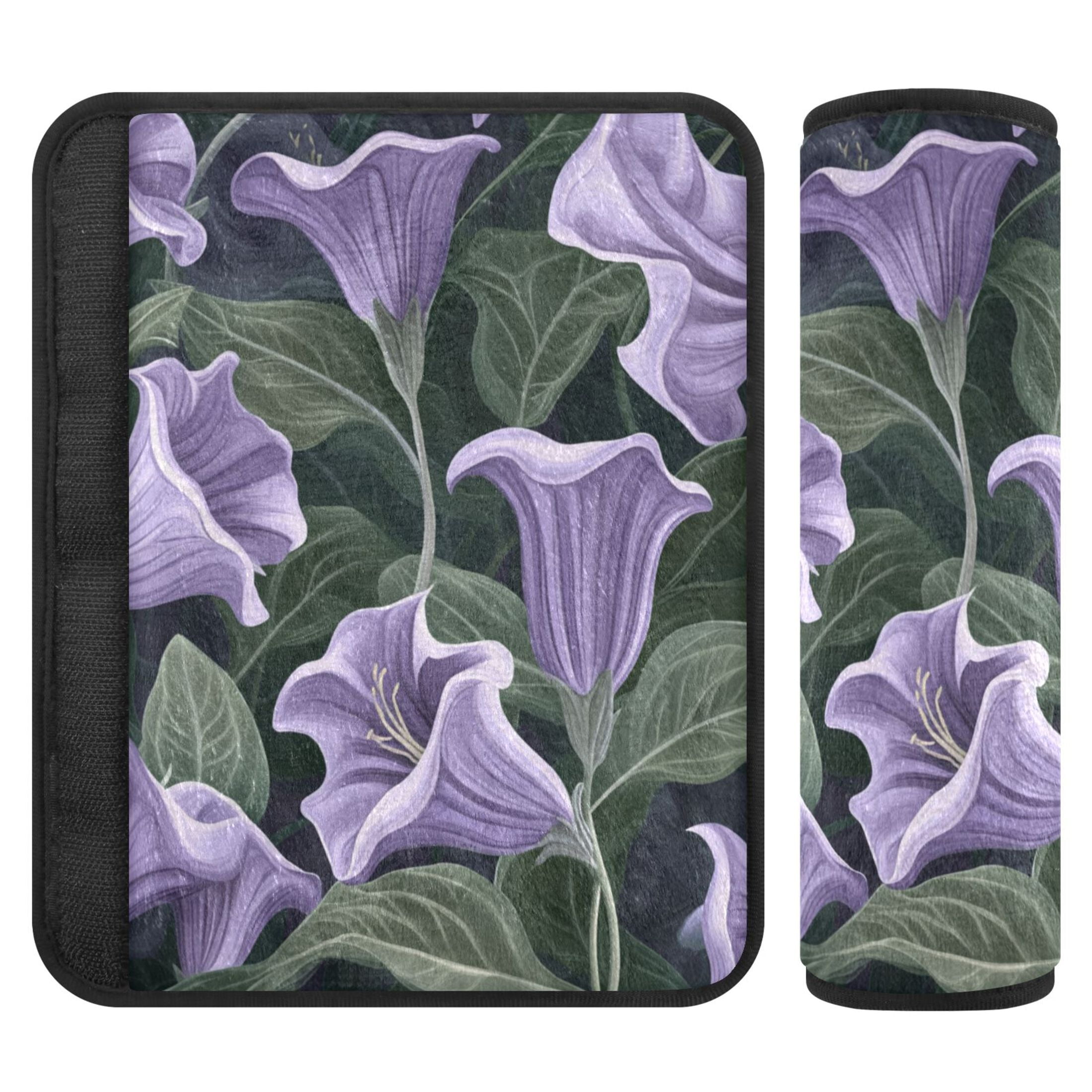 Qxltty Purple Datura Stramonium Car Seat Strap Pads are Soft and Snug ...