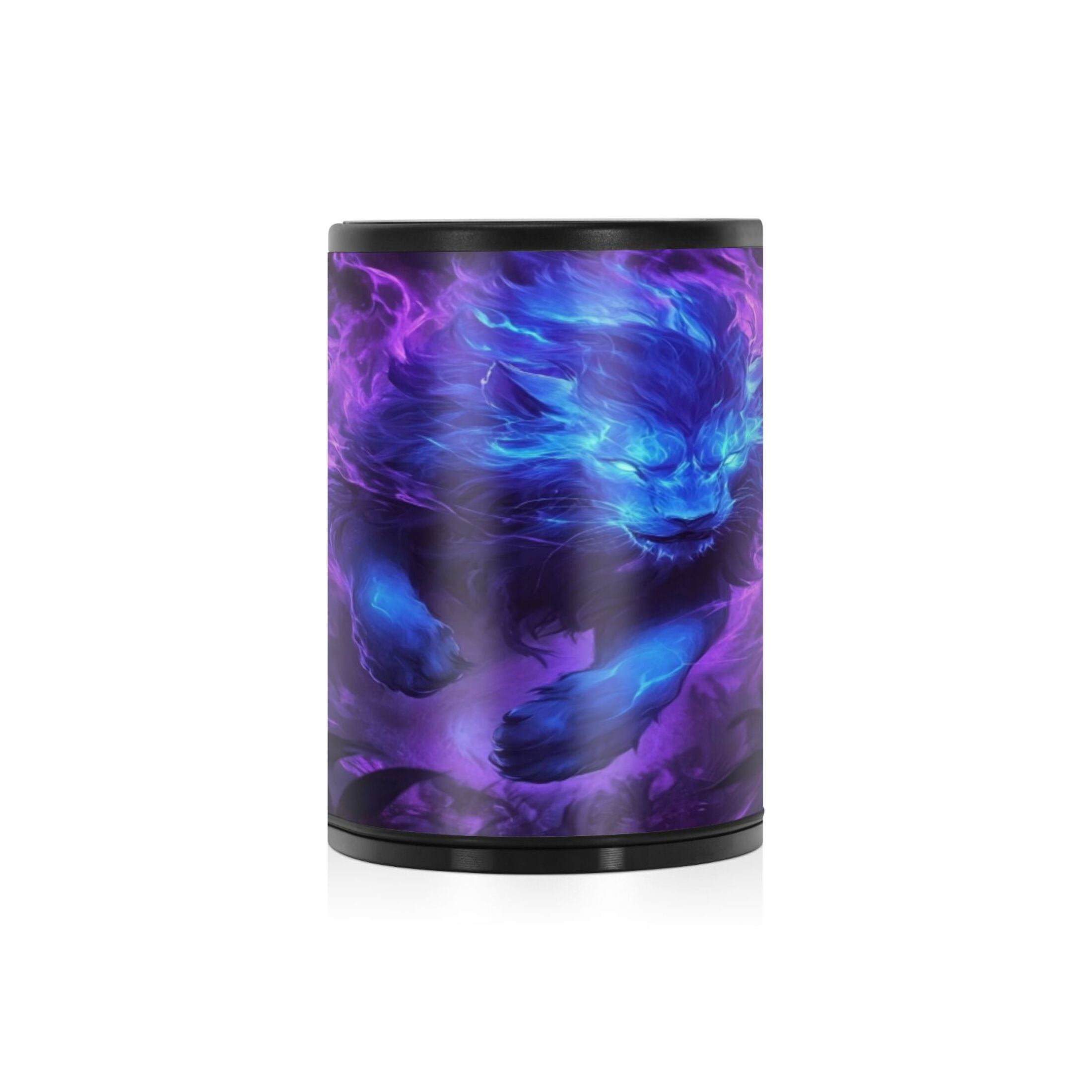 Qxltty Purple Light Blue Lion Car Ashtray Press Spring-loaded Switch ...