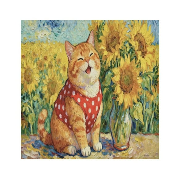 Qxltty Rainbow Angel Cat Napkins 20×20in Perfect for Parties Dinners ...