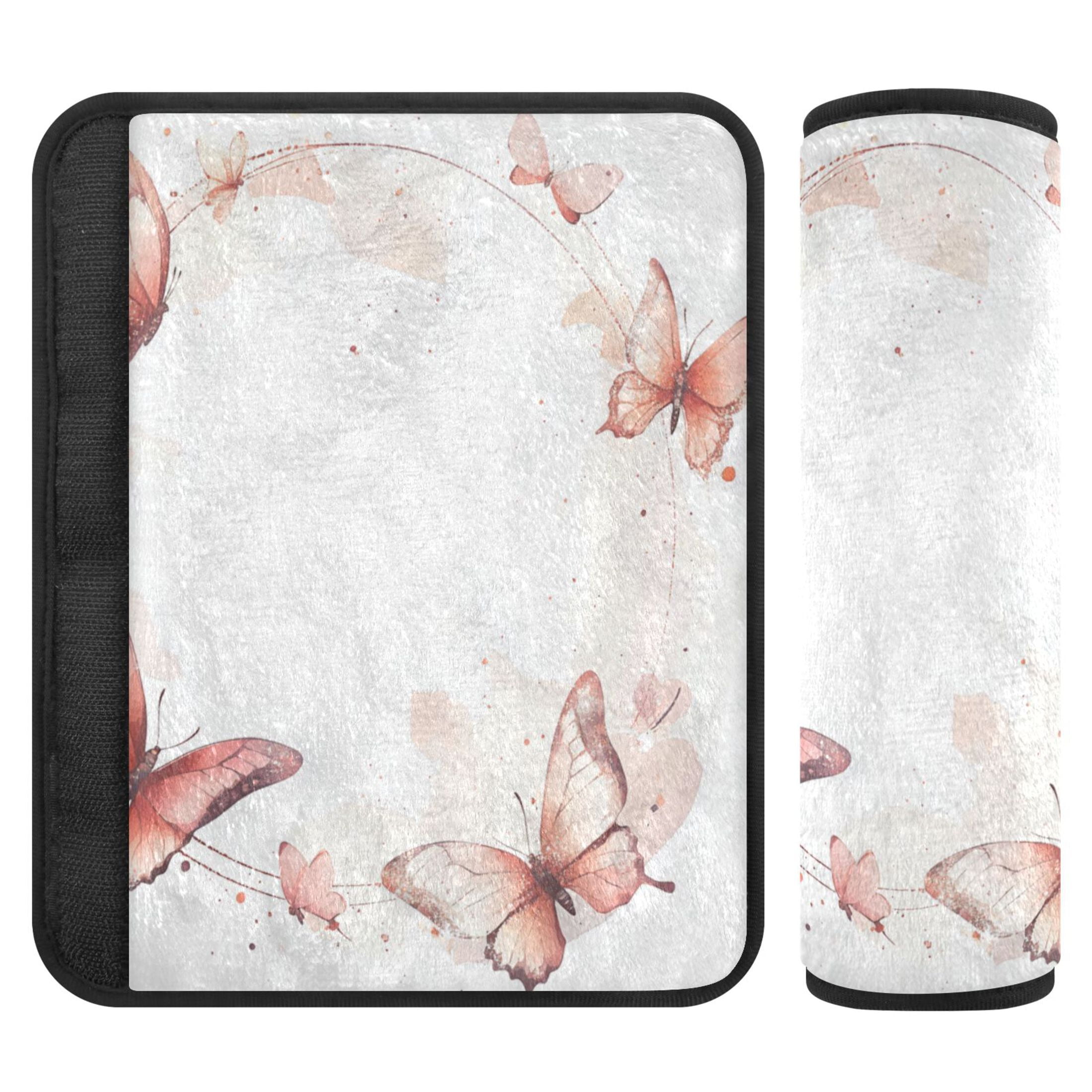 Qxltty Red Butterfly Car Seat Strap Pads are Soft and Snug Fitting for ...