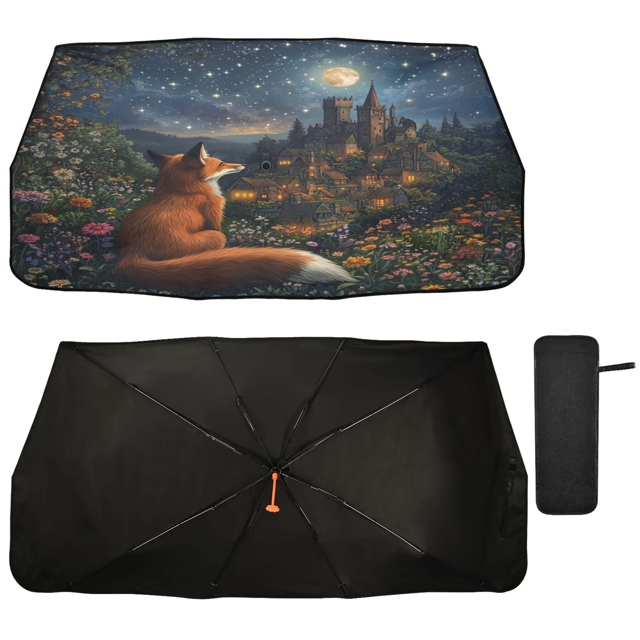 Qxltty Red Fox Journey Car Windshield Sunshade Umbrella Quality Black ...