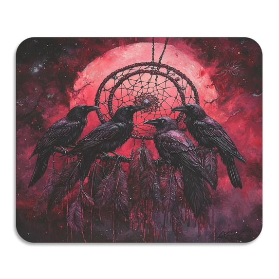 Qxltty Red Moon Crow Dish Drying Mat Coffee Bar Mats Rubber Backed ...