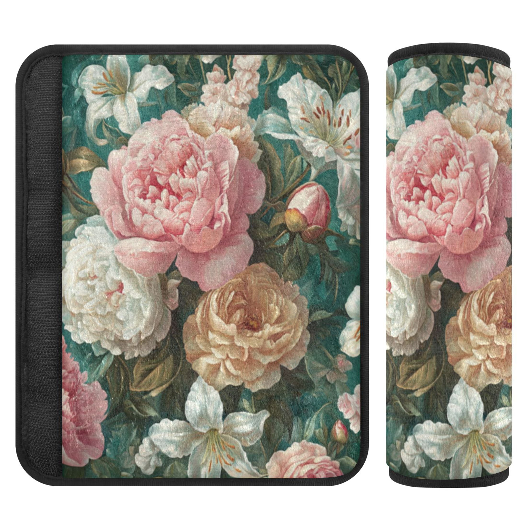 Qxltty Rococo Floral Car Seat Strap Pads are Soft and Snug Fitting for ...