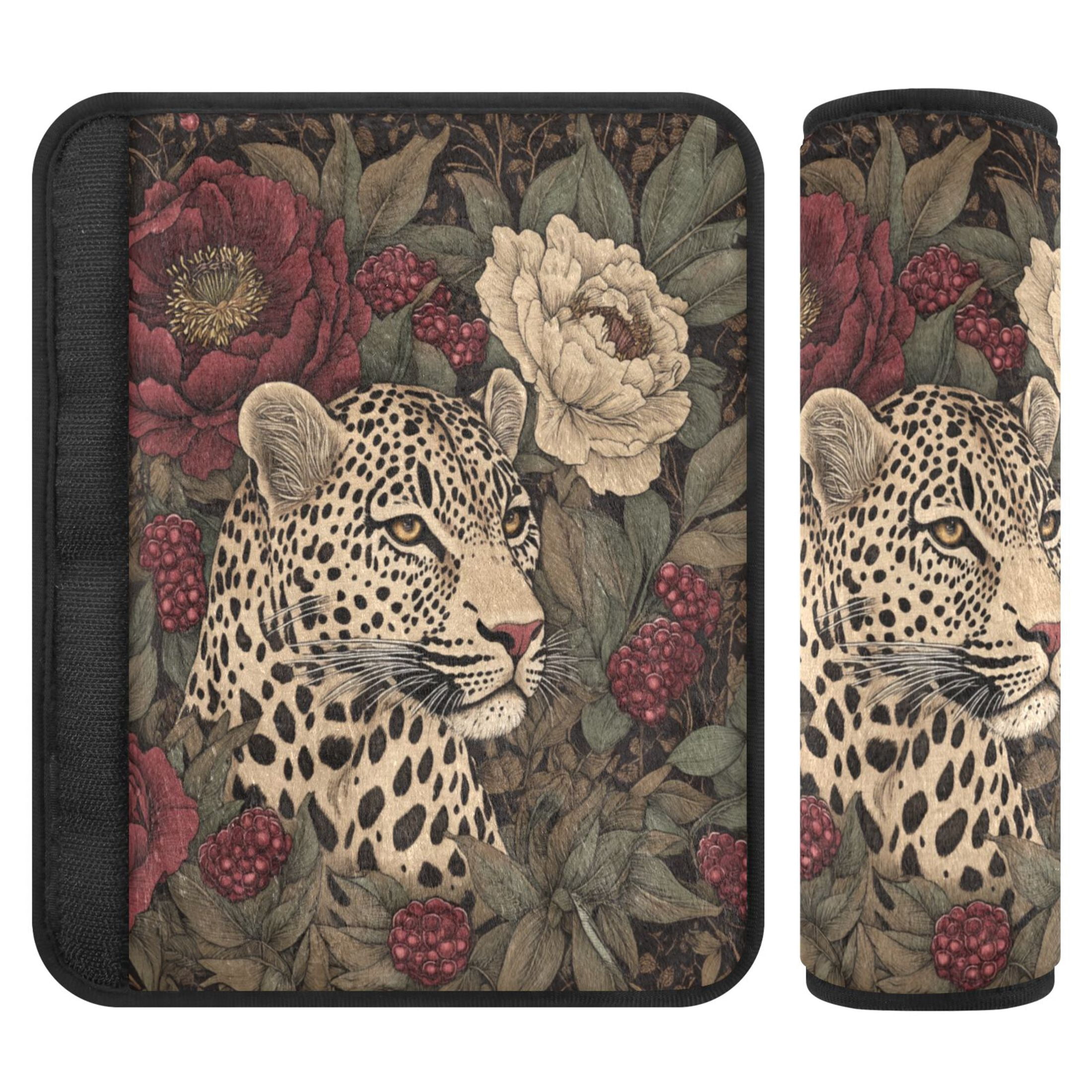 Qxltty Roses Leopard Car Seat Strap Pads are Soft and Snug Fitting for ...
