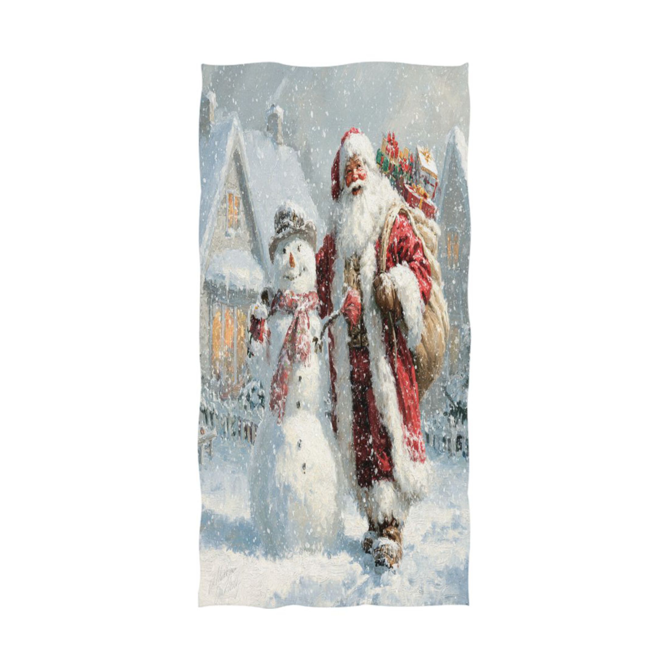Qxltty Santa Claus and Snowmen Extra Large Bath Towel 32"x64" Super ...