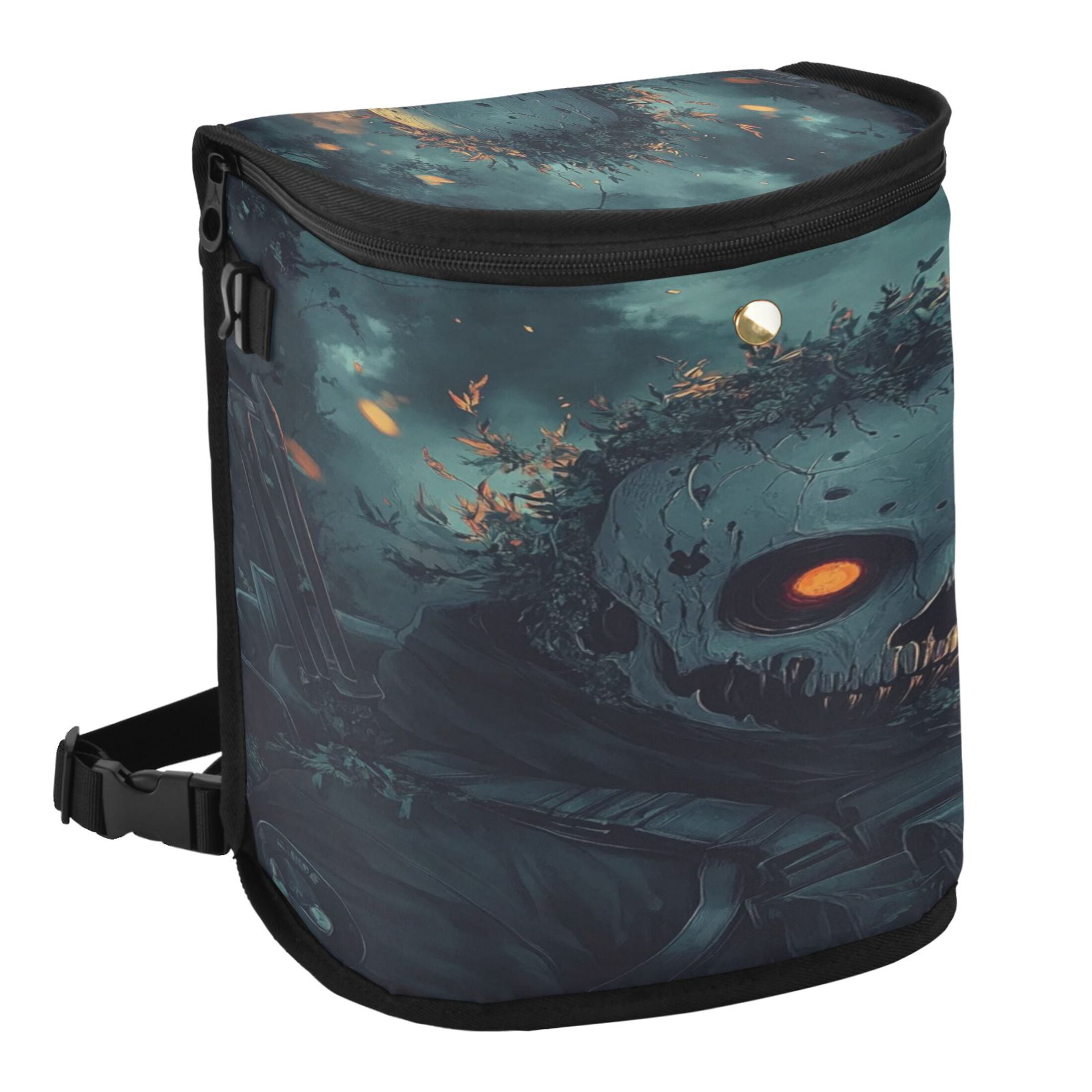 Qxltty Skull Soldier Car Trash Can with Lid Vehicle Backseat Hanging ...
