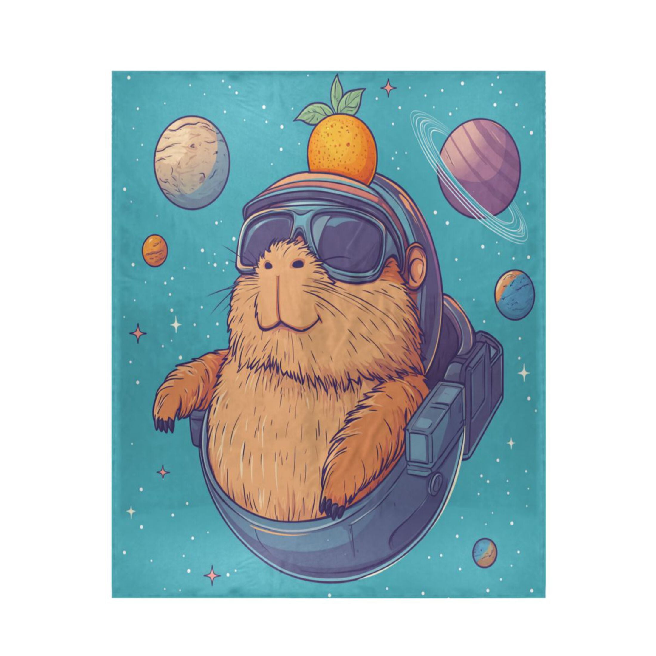 Qxltty Space Capybara Soft Cozy Fluffy Blankets for Couch Sofa Chair ...