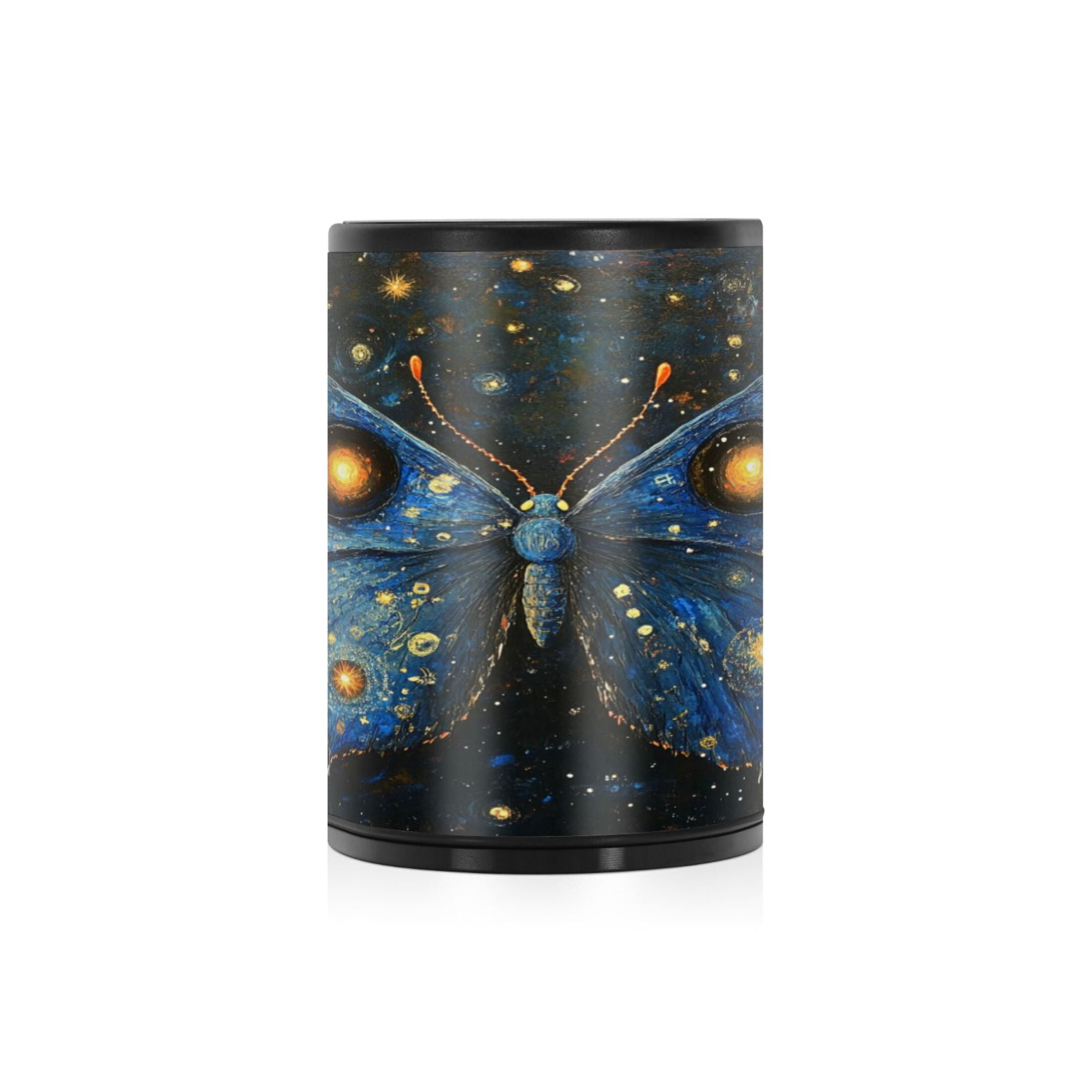 Qxltty Star Blue Butterfly Car Ashtray Press Spring-loaded Switch for ...