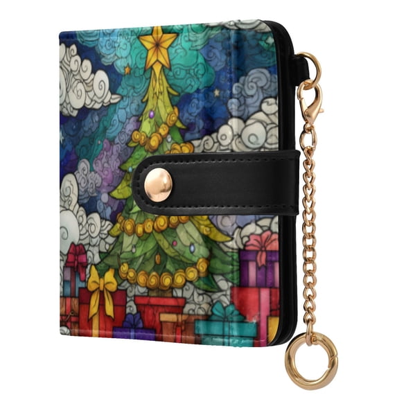 Qxltty Star Wish Christmas Tree Ladies Wallet Rfid Slim Thin Compact ...