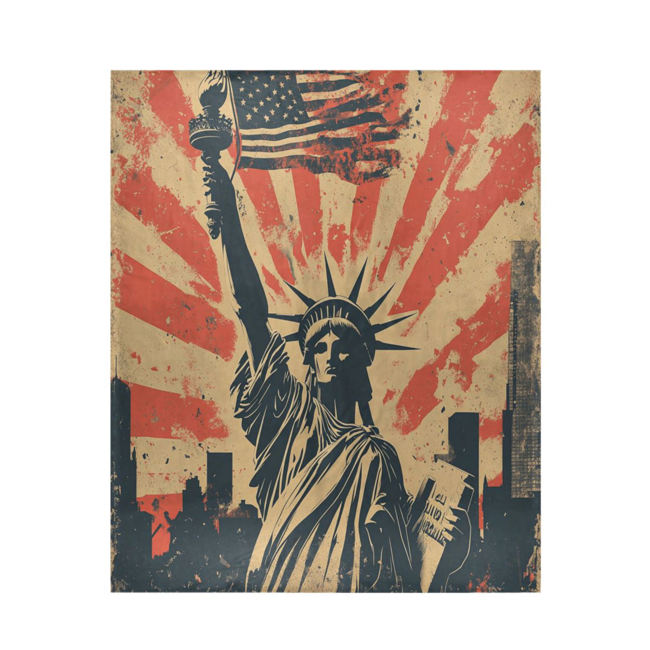 Qxltty Statue Of Liberty Soft Cozy Fluffy Blankets for Couch Sofa Chair ...