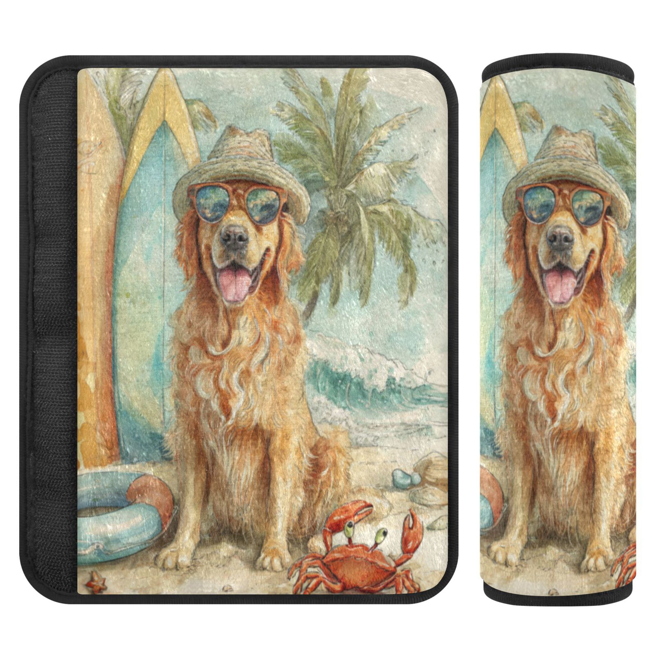 Qxltty Summer Golden Retriever Car Seat Strap Pads are Soft and Snug ...