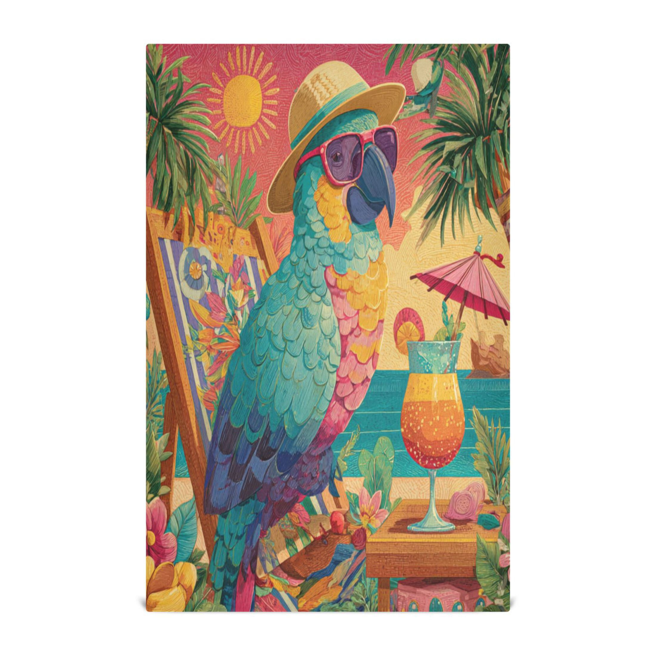 Qxltty Summer Parrot Kitchen Towels 28 x 18 Inch Set of 6 Soft Cotton ...