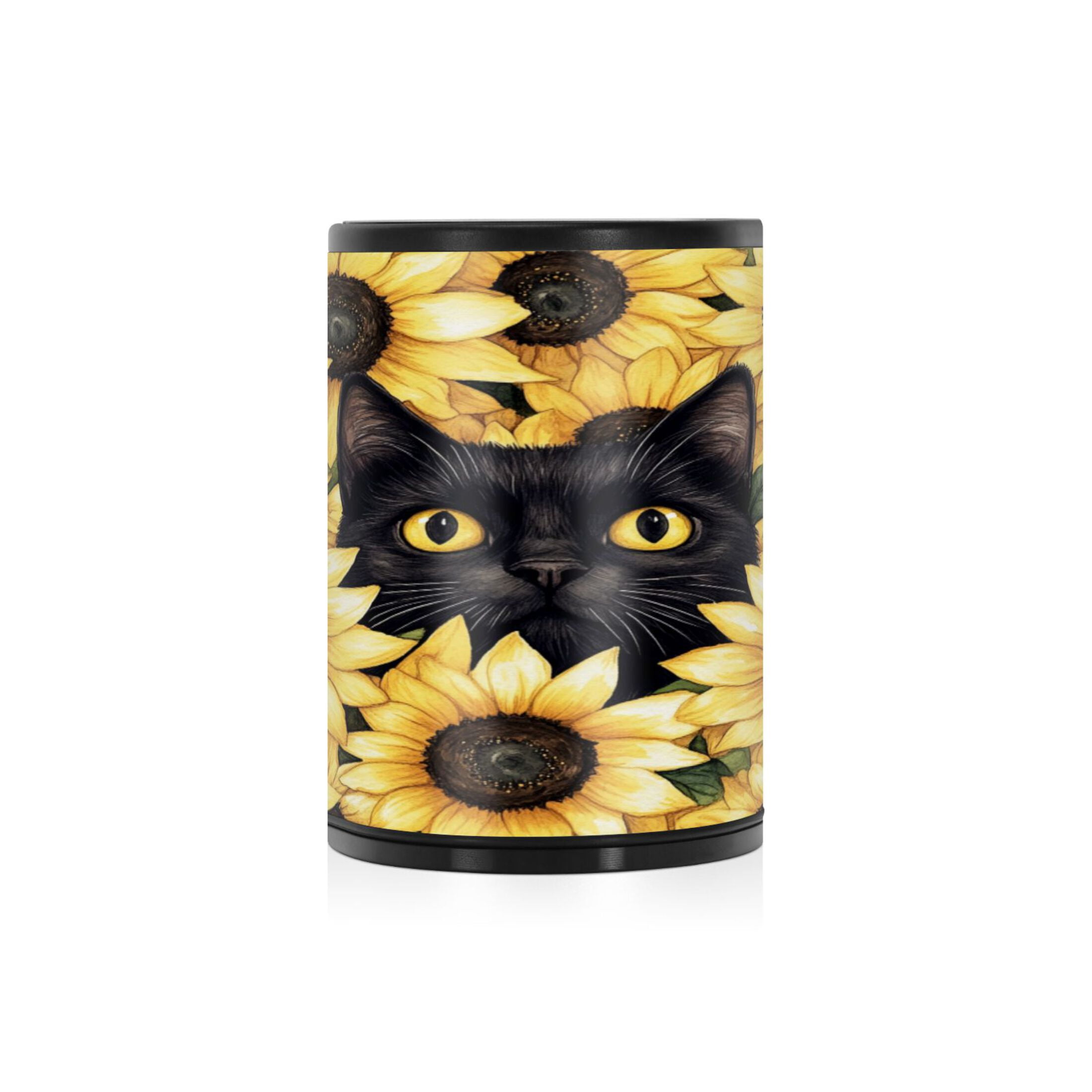 Qxltty Sunflower Cat Car Ashtray Press Spring-loaded Switch for ...