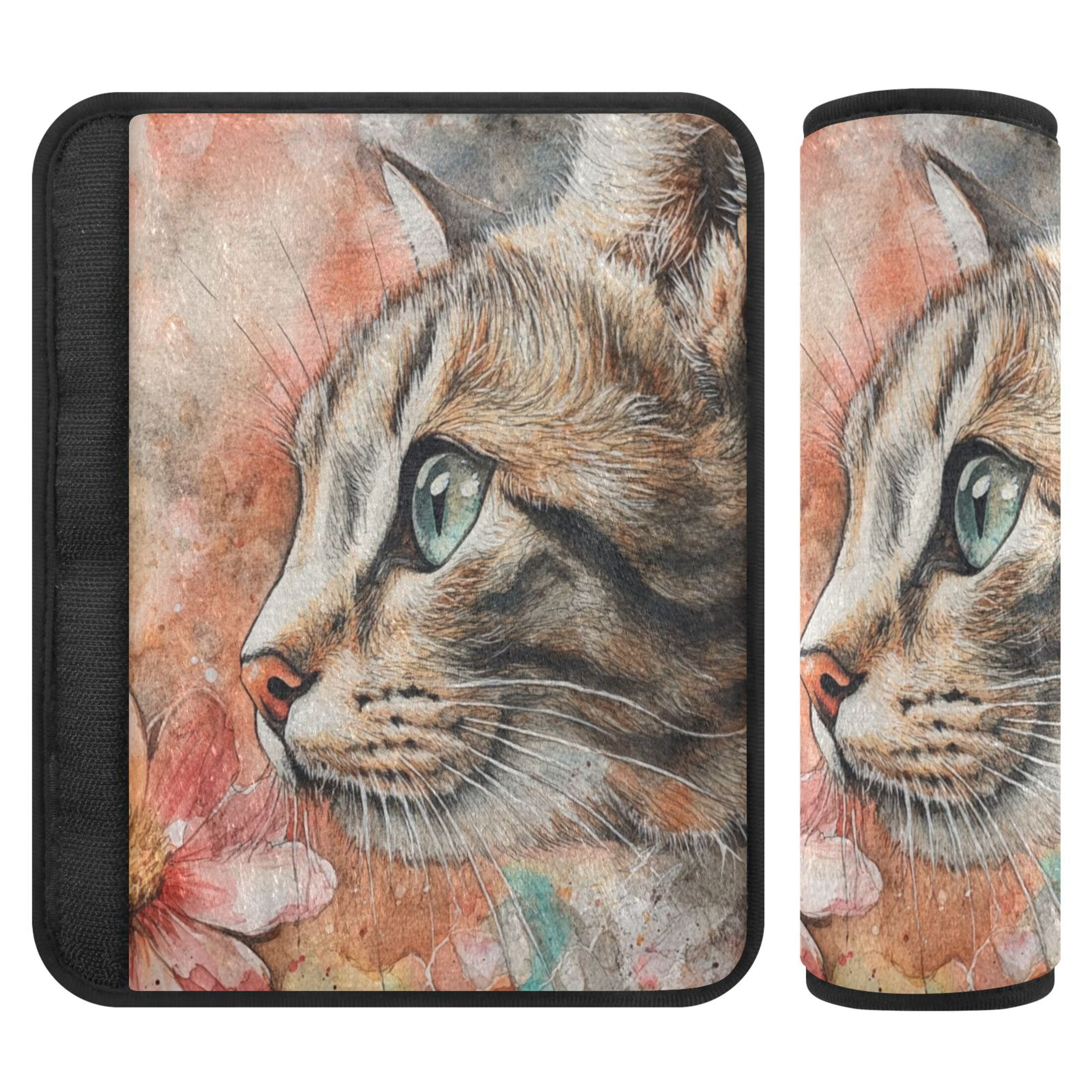 Qxltty Tabby with Flower Car Seat Strap Pads are Soft and Snug Fitting ...