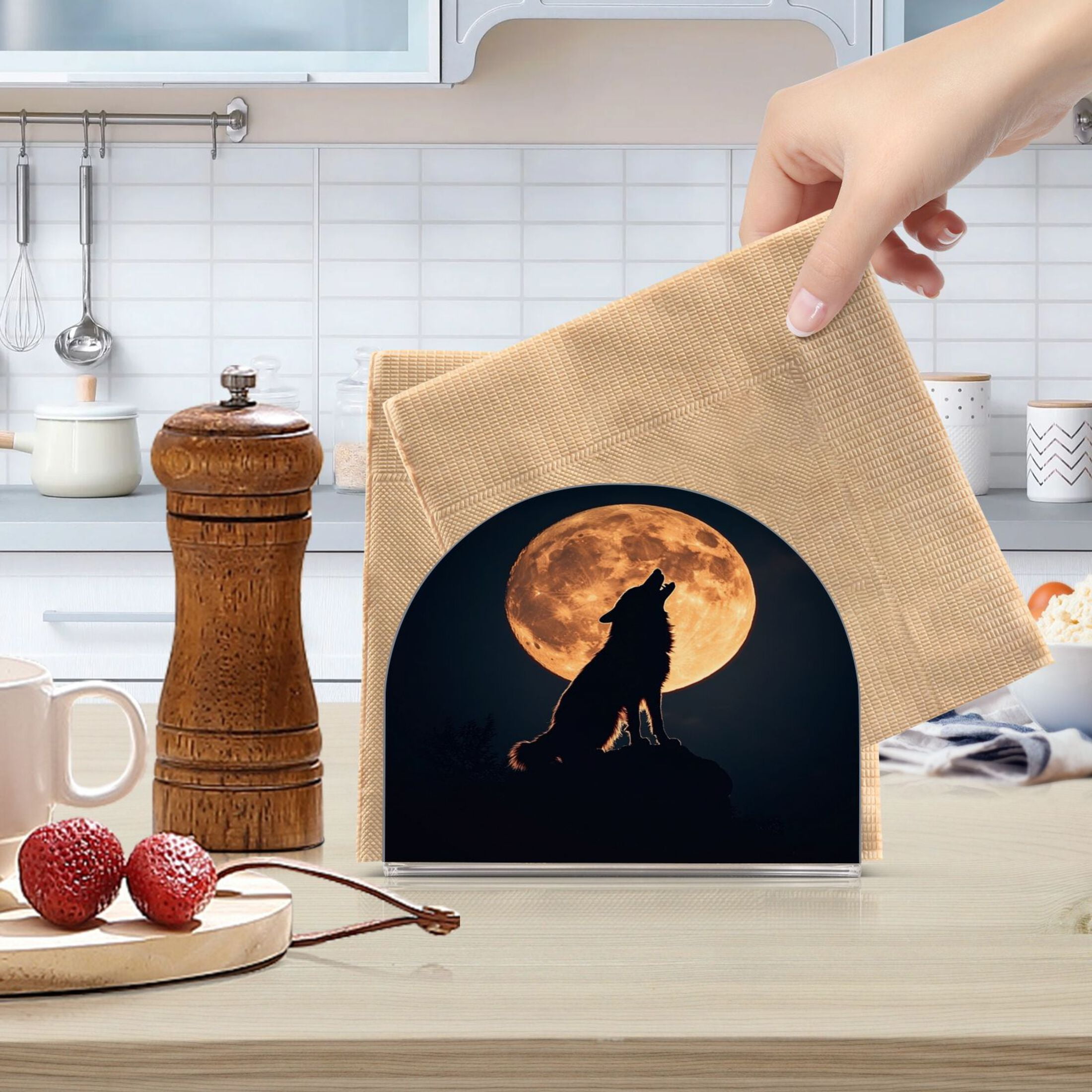 Qxltty The Legend Of Starving Wolf Acrylic Napkin Holder Set of 1 ...