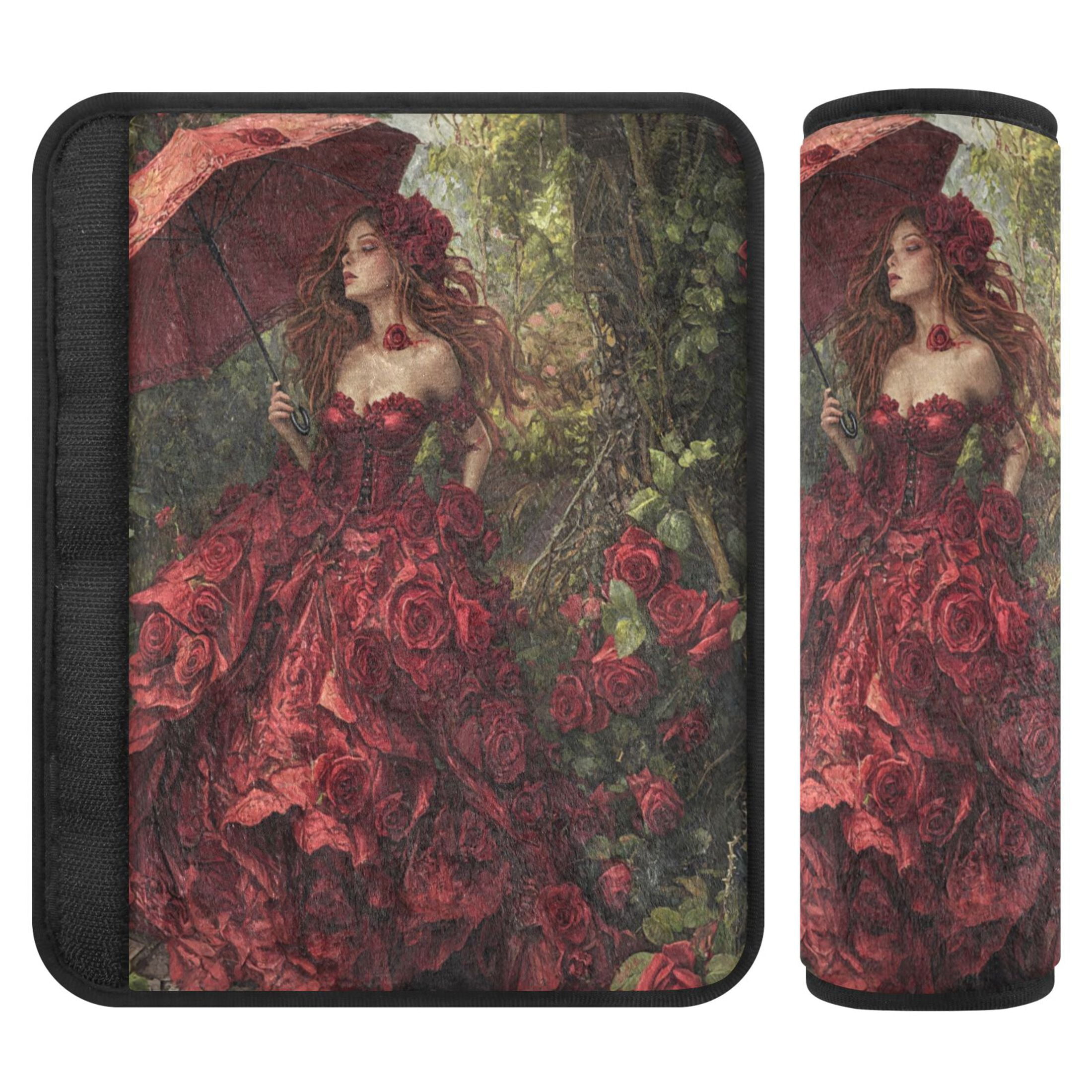 Qxltty The Rose Wedding Car Seat Strap Pads are Soft and Snug Fitting for All Cars Backpacks ...