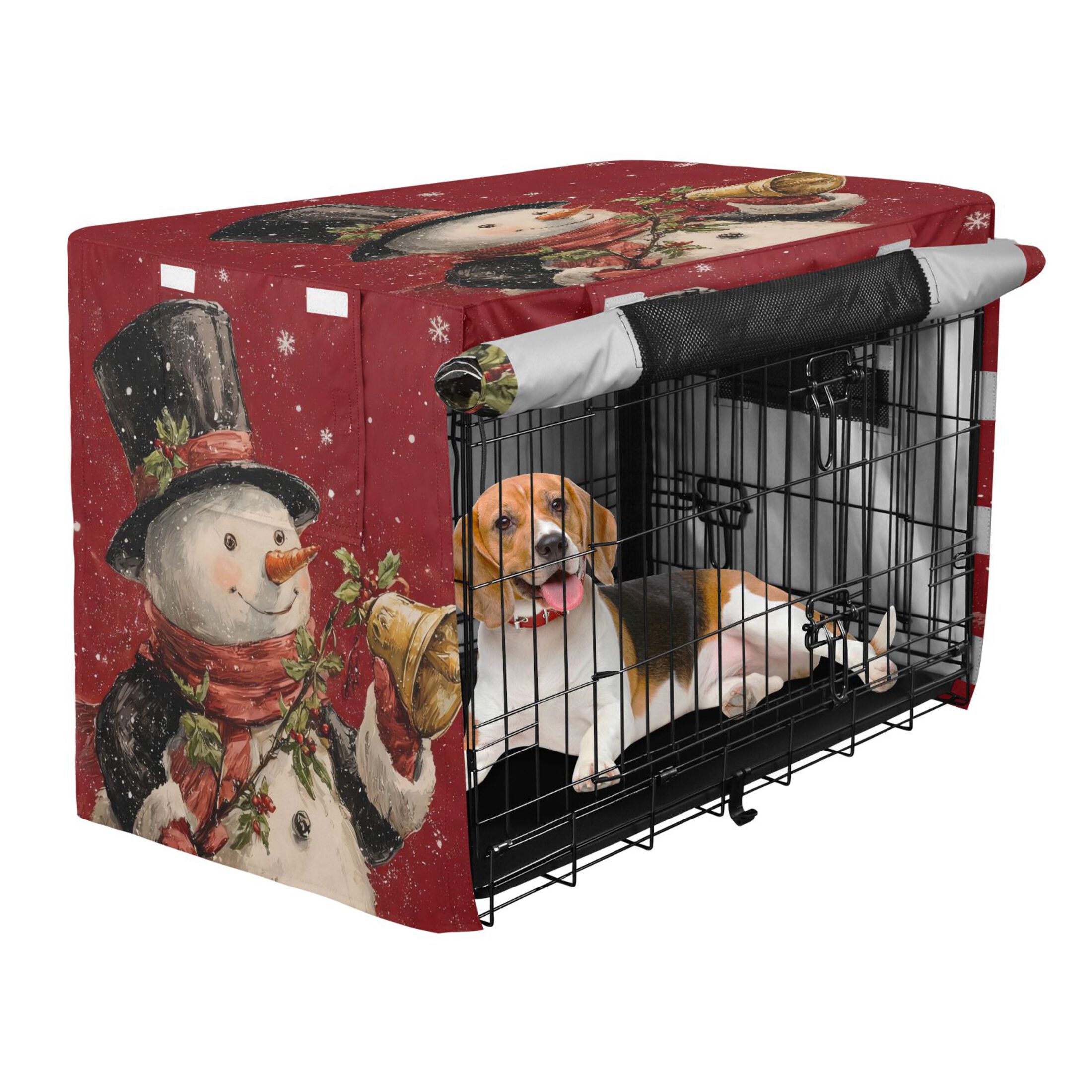 Qxltty Top Hat Snowman Crate Cover Durable Oxford Cloth Pet Kennel ...