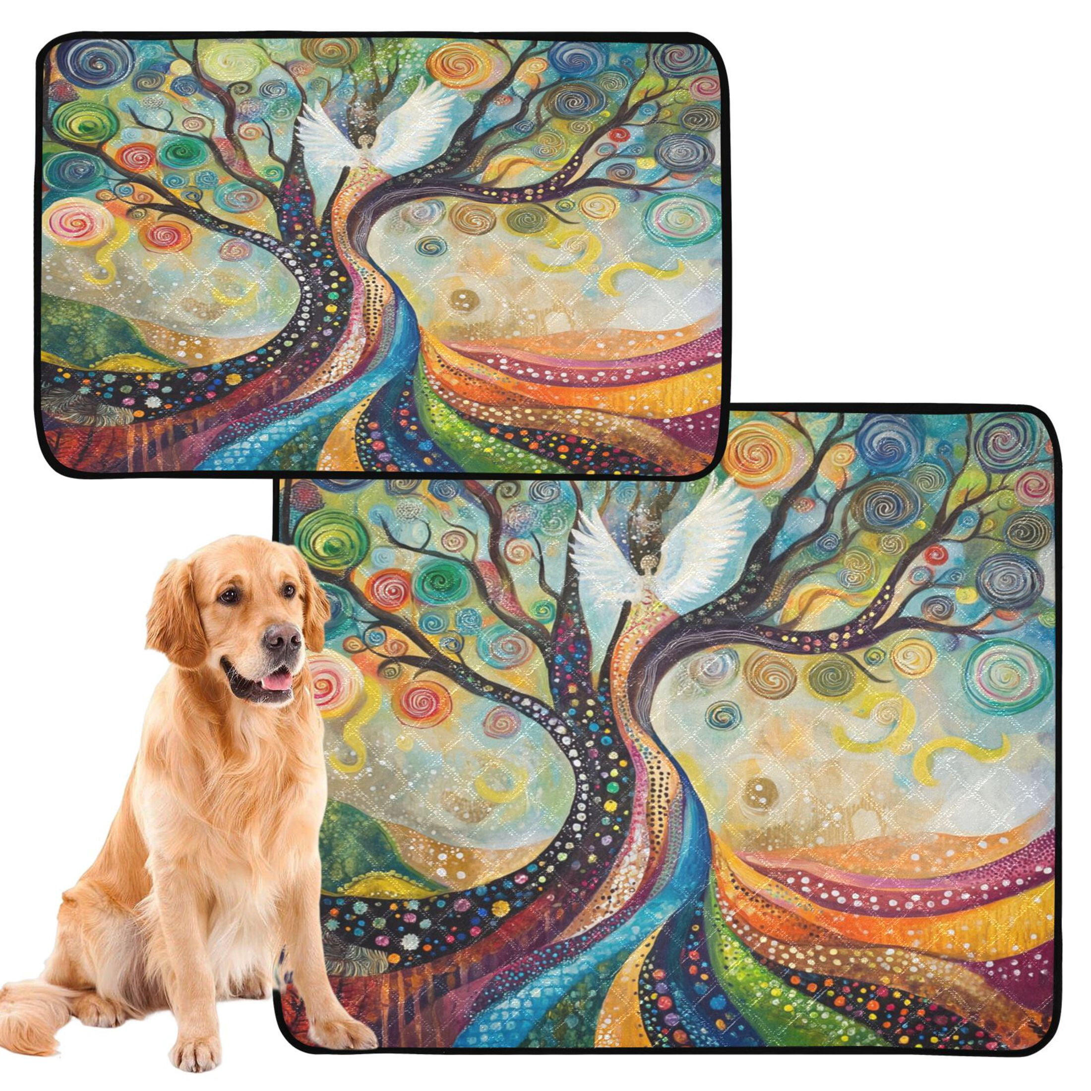 Qxltty Tree Of Angels Cat litter Pads Pet Set of 2 Diaper Mats Center ...