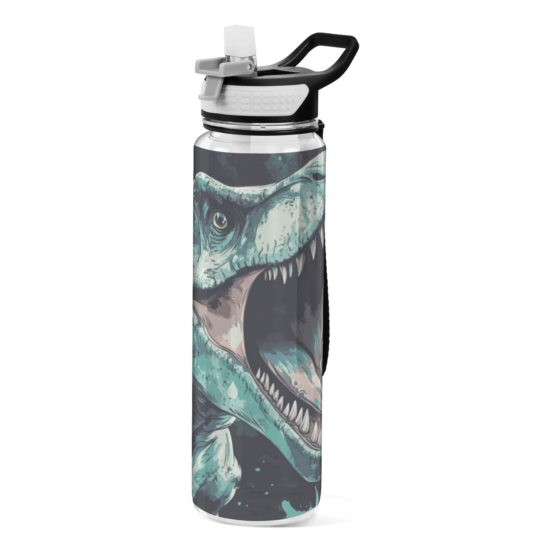 Qxltty Tyrannosaurus Rex Water Bottle 32 oz with Straw BPA Free ...