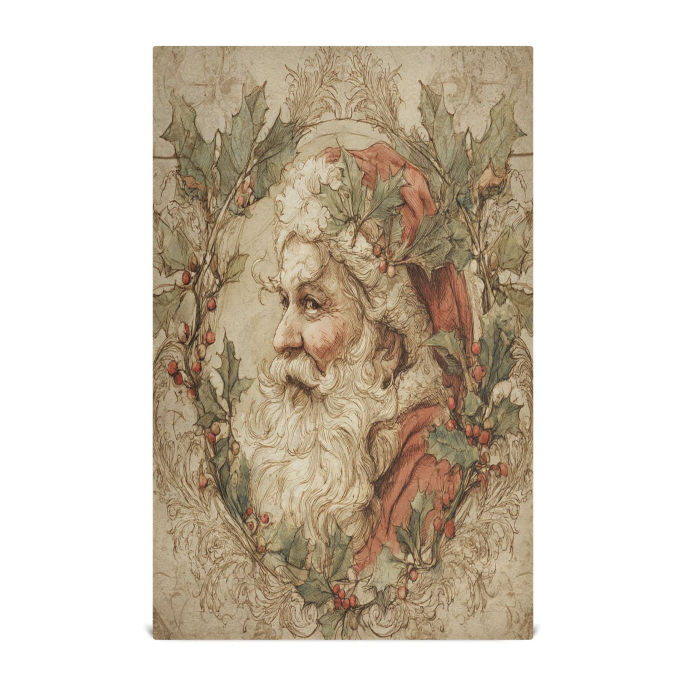 Qxltty Vintage Santa Kitchen Towels 28 x 18 Inch Set of 6 Soft Cotton ...