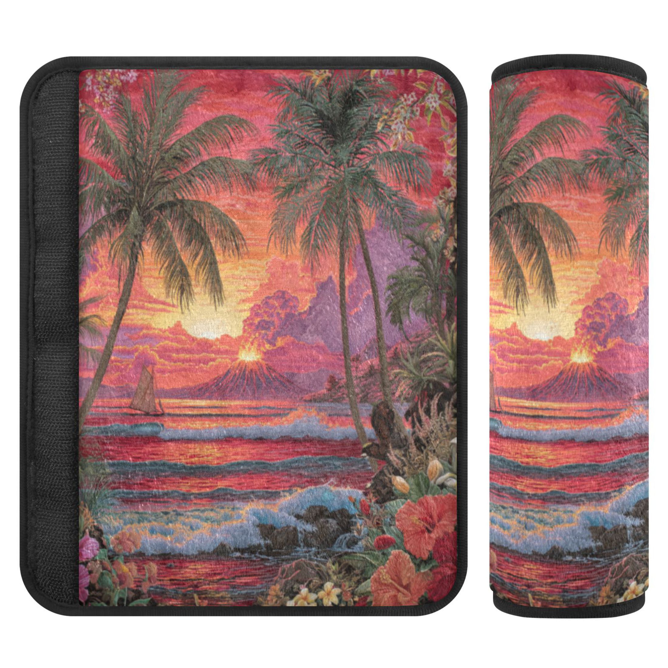 Qxltty Volcanic Island Car Seat Strap Pads are Soft and Snug Fitting ...