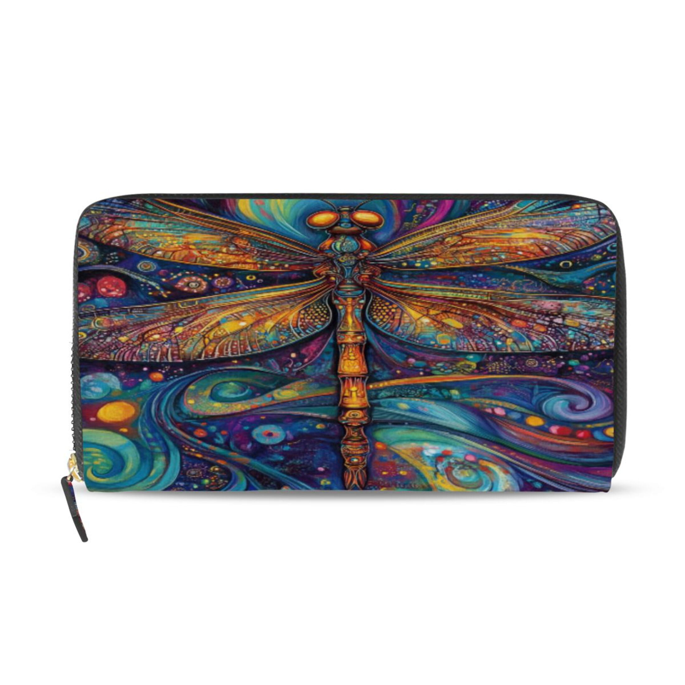 Qxltty Weird Style Dragonfly Women's Leather Wallet Fashion Retro Multi ...