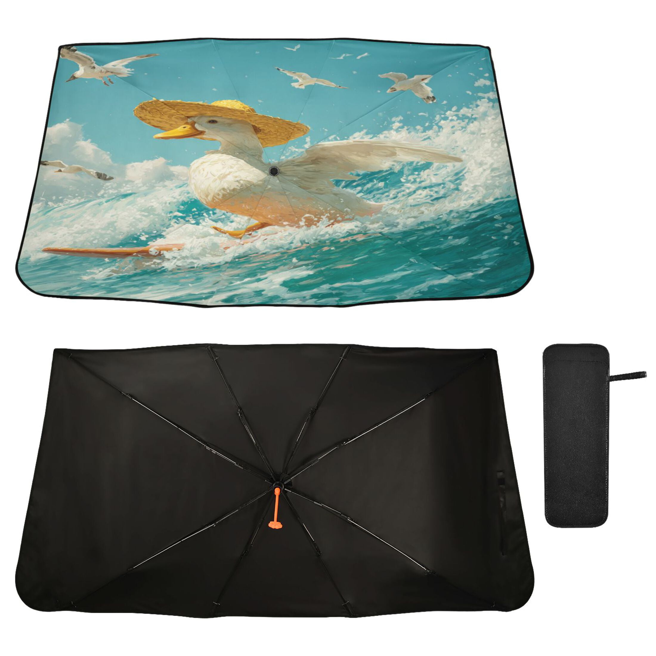 Qxltty White Duck Windshield Sun Shade Umbrella Protect Car from ...