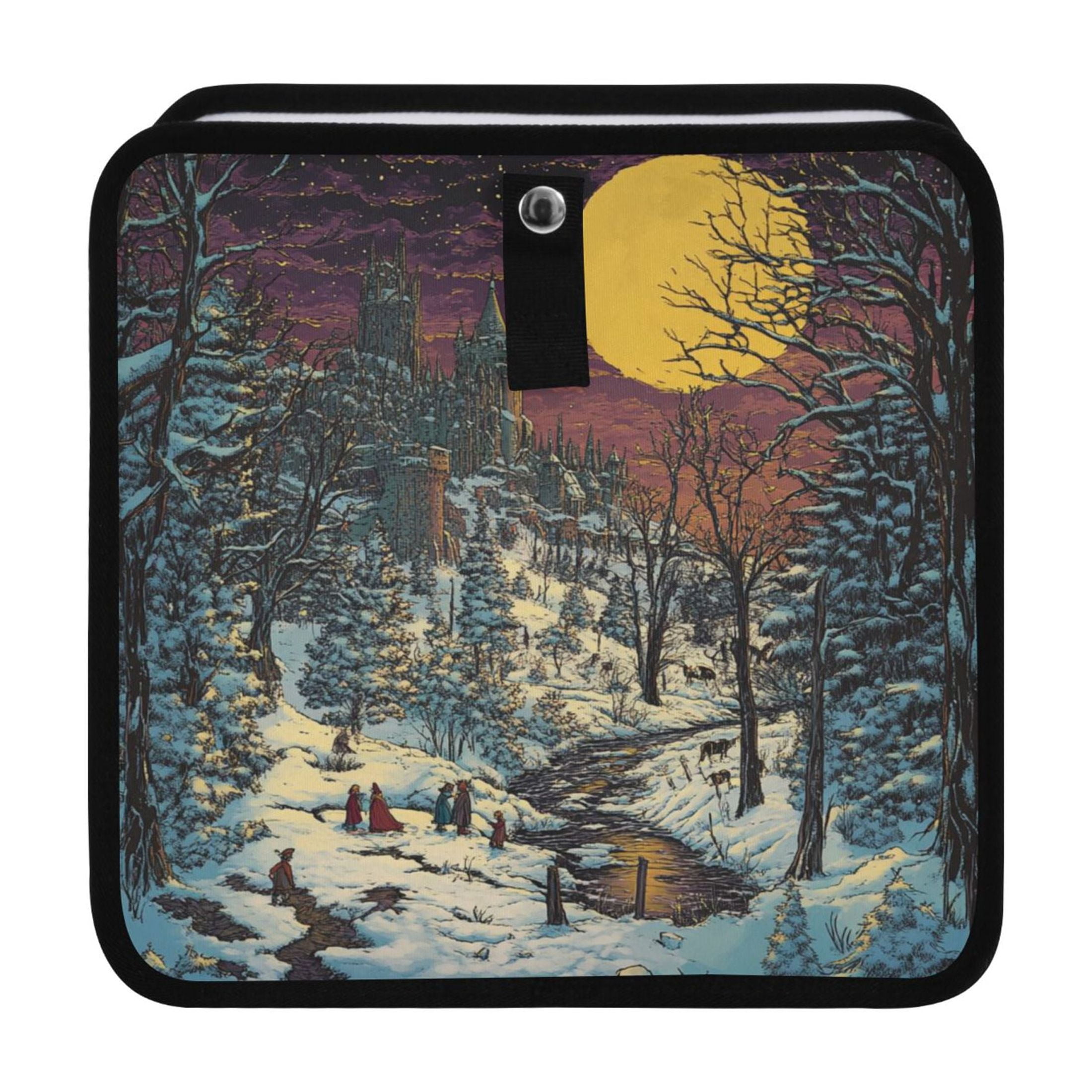 Qxltty Winter Evening Sunset Car Dumpster Collapsible Rear Seat ...
