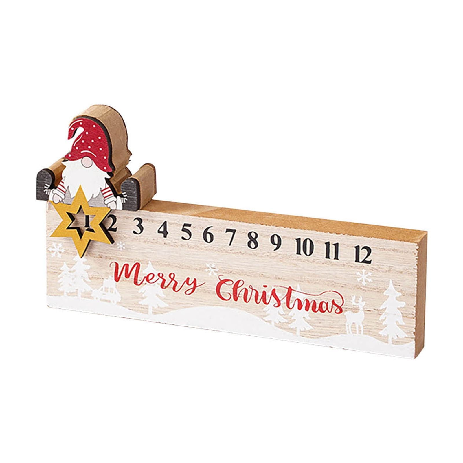 Comefolife Christmas Advent Calendar 2024, Wooden Santa Slidable ...
