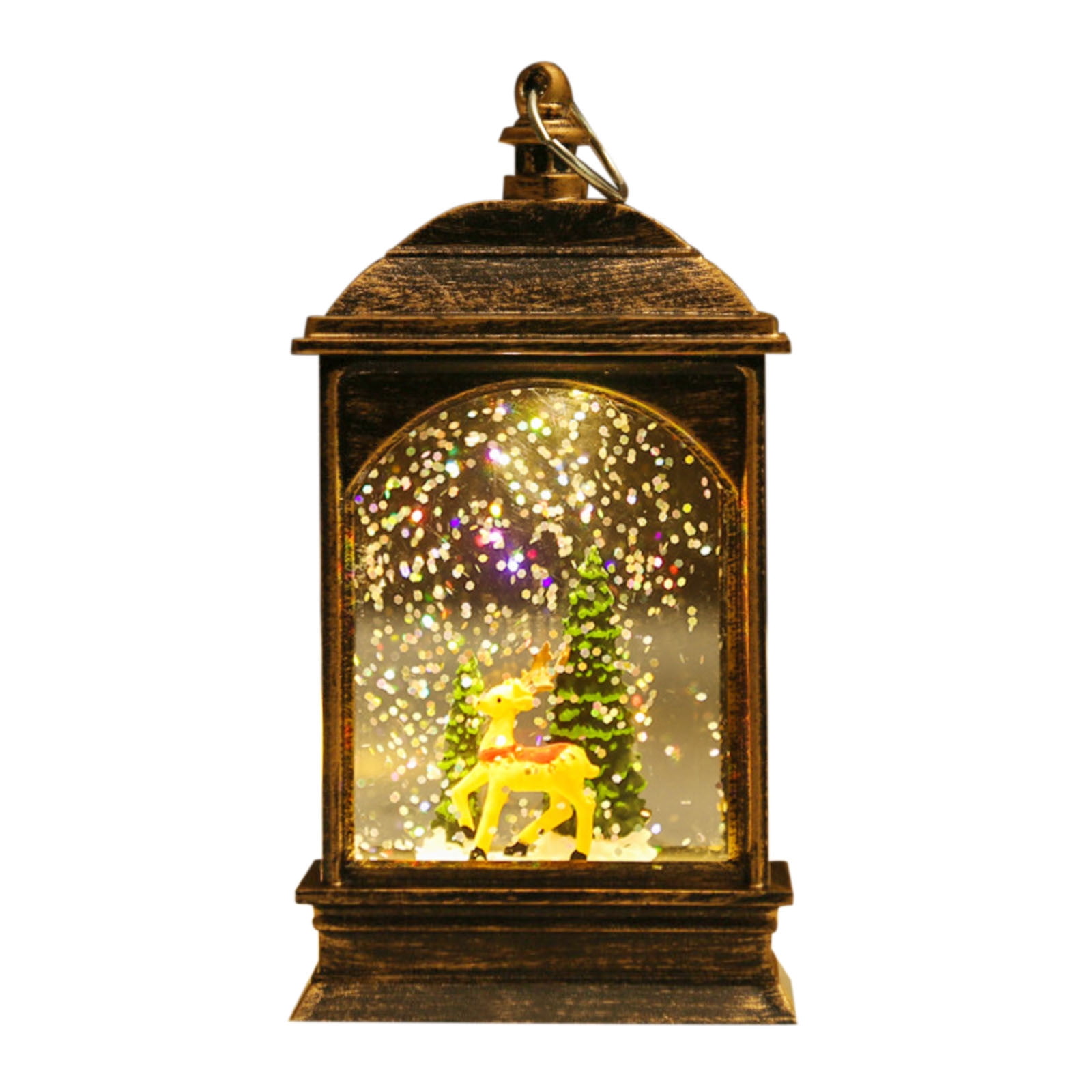 Qxpztk Fall Snow Globe Lantern, Thanksgiving Lighted Lantern, Swirling ...