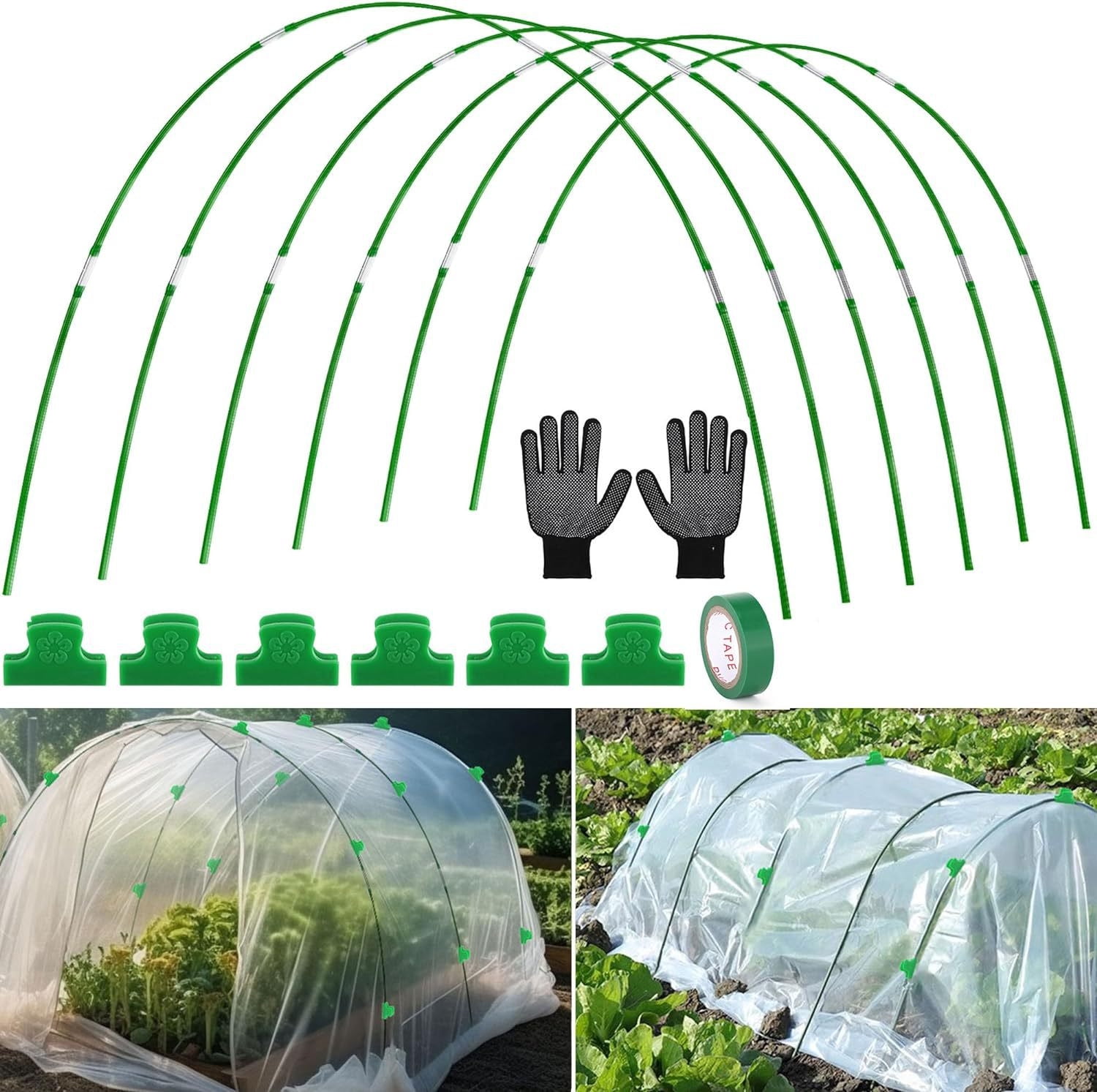 Qxpztk Garden Hoops, Greenhouse Hoops Rust-Free Grow Tunnel, Garden ...
