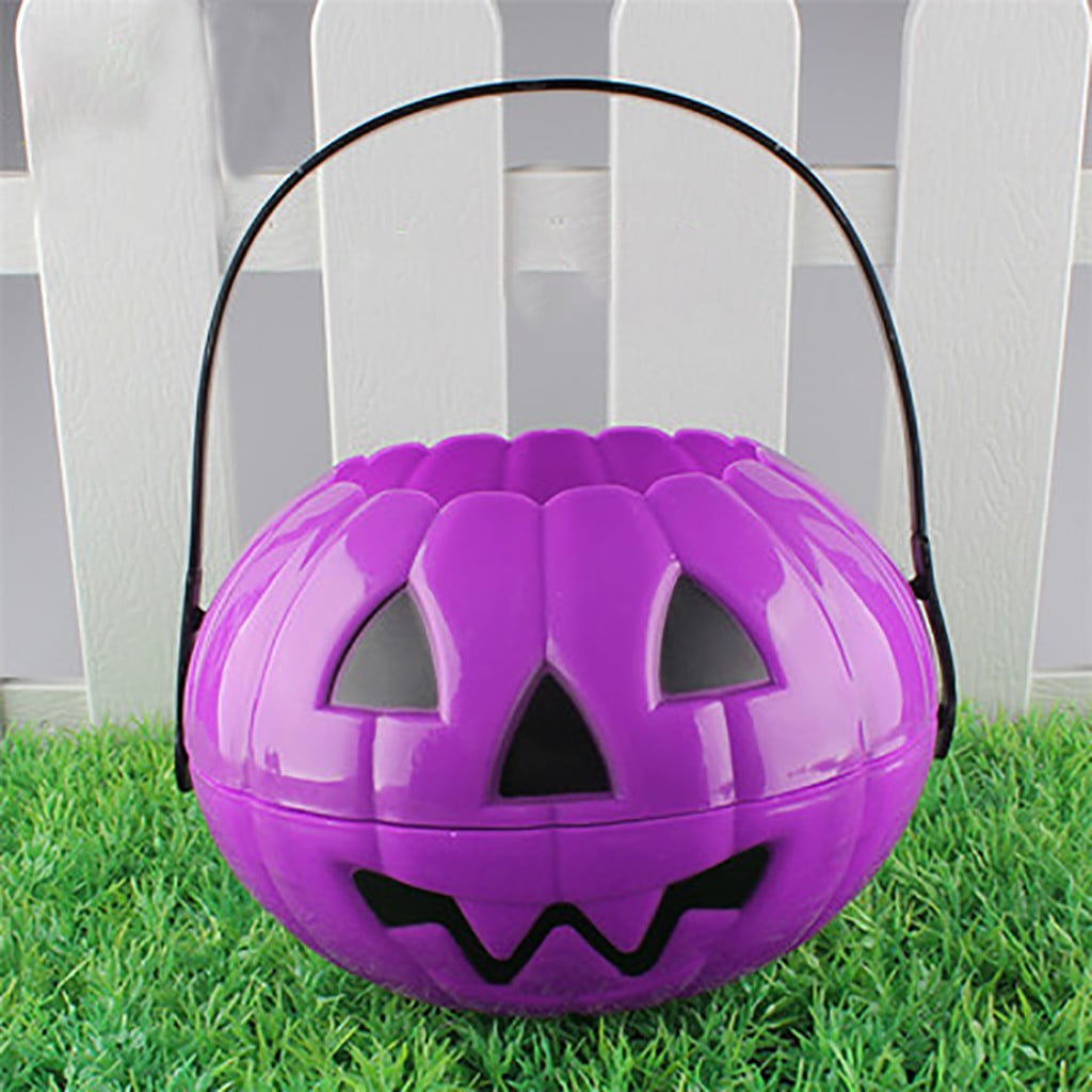 Comefolife Halloween Candy Buckets with Handle, Halloween Pumpkin Candy ...