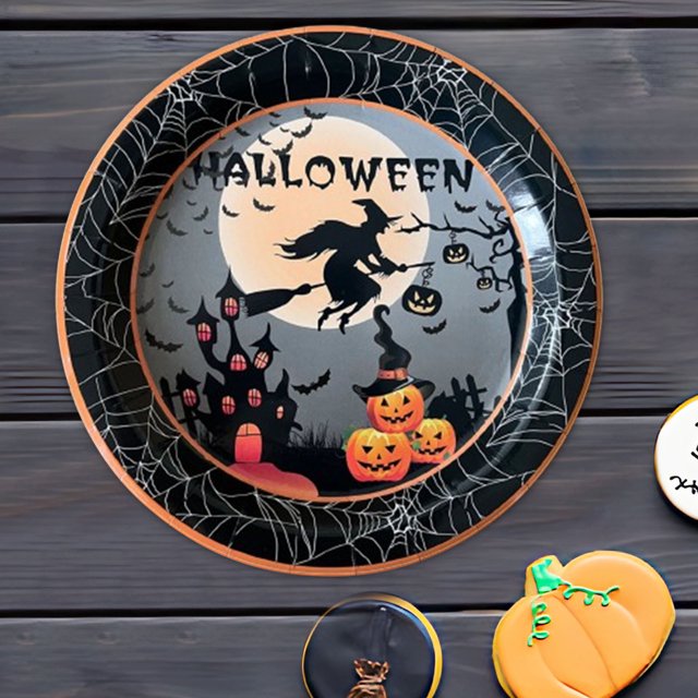 Comefolife Halloween Party Plates Set 20pcs Disposable Paper Plates ...